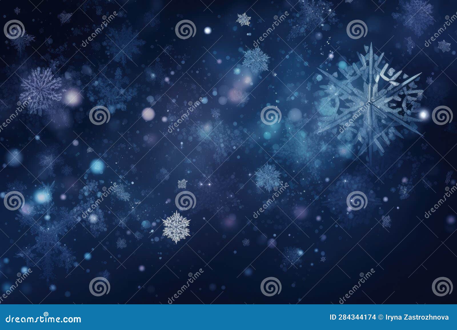Magical Winter Background with Beautiful Snowflakes Stock Illustration ...