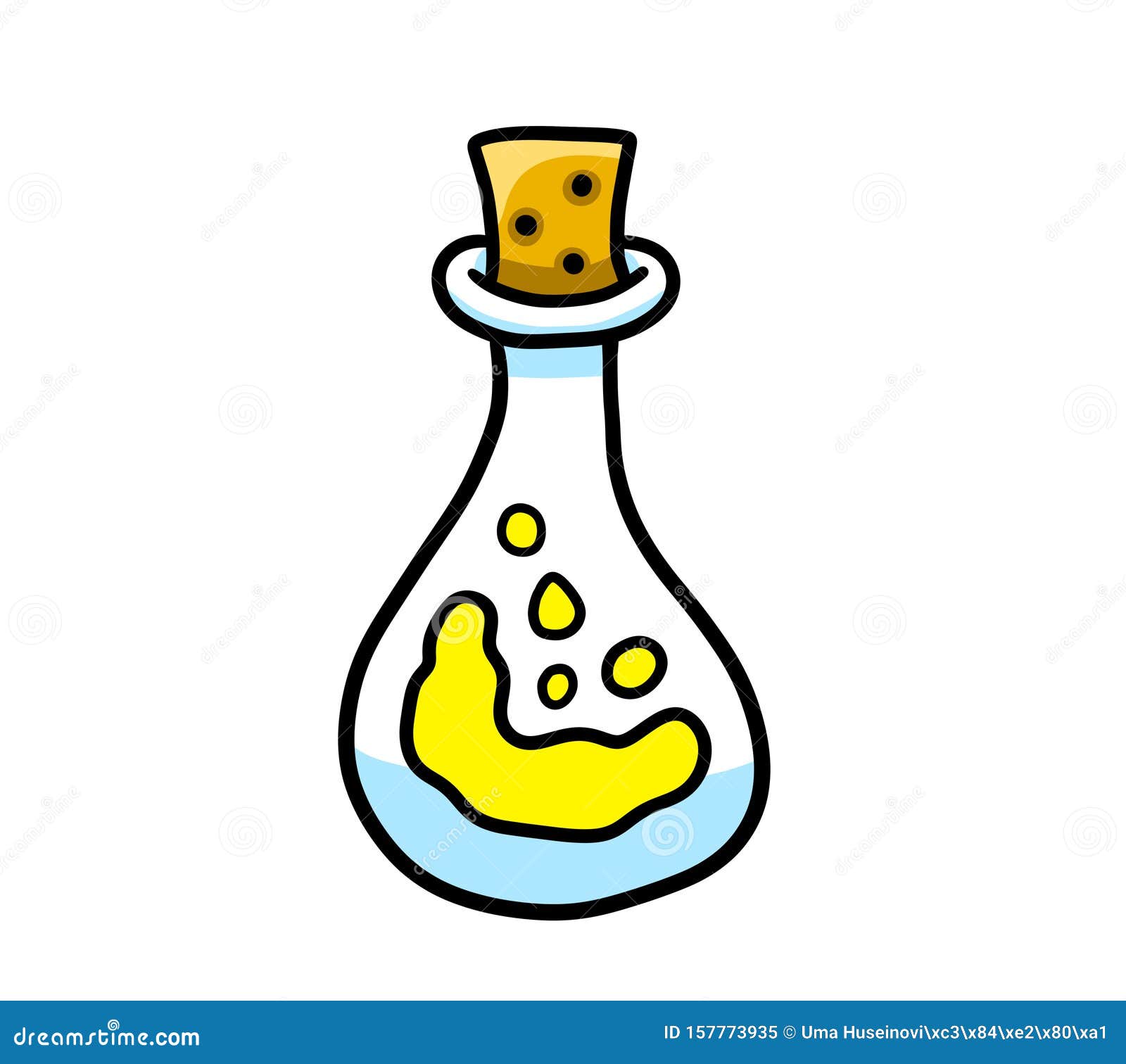 Magical Yellow Potion stock illustration. Illustration of fantasy ...