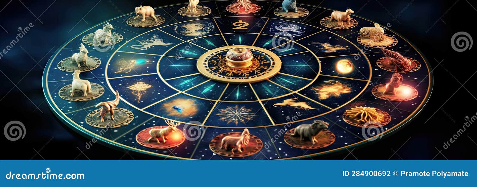 Magical Zodiac Signs in Universe. Generative Ai Stock Illustration ...