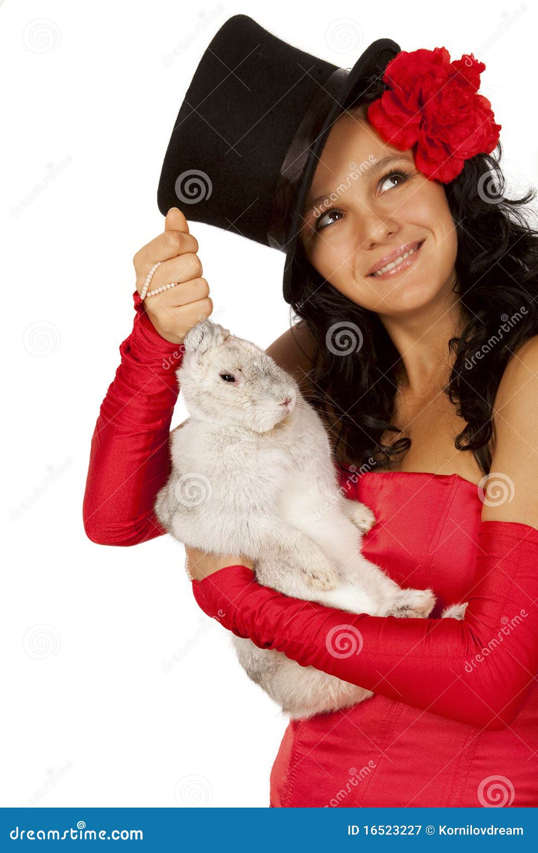 Magician with bunny stock image. Image of girl, decorative - 16523227