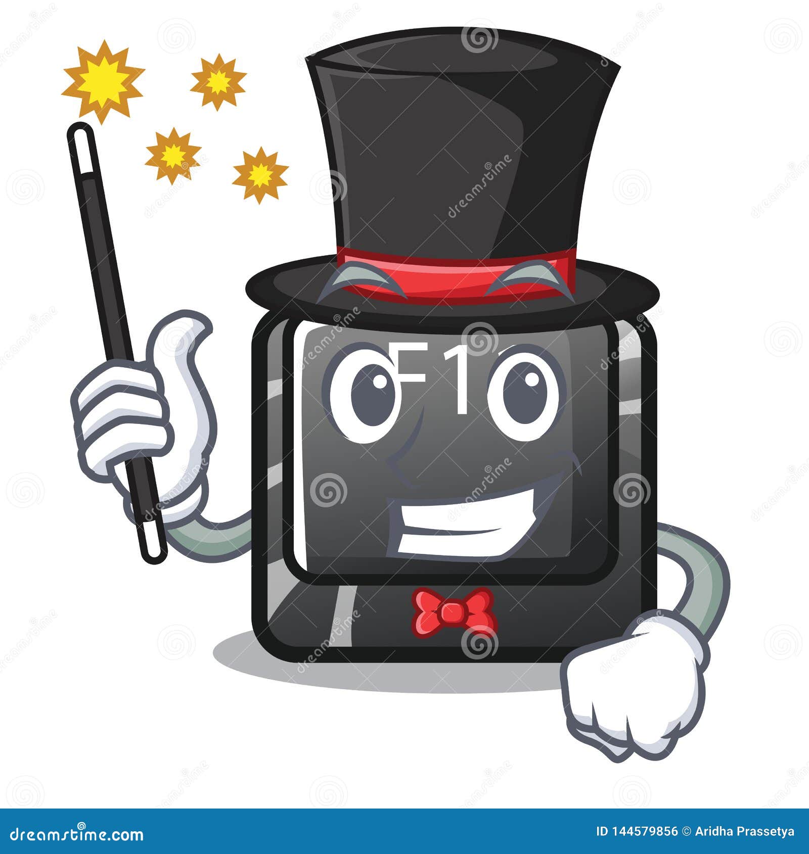 Magician Button F11 on a Cartoon Computer Stock Vector - Illustration ...