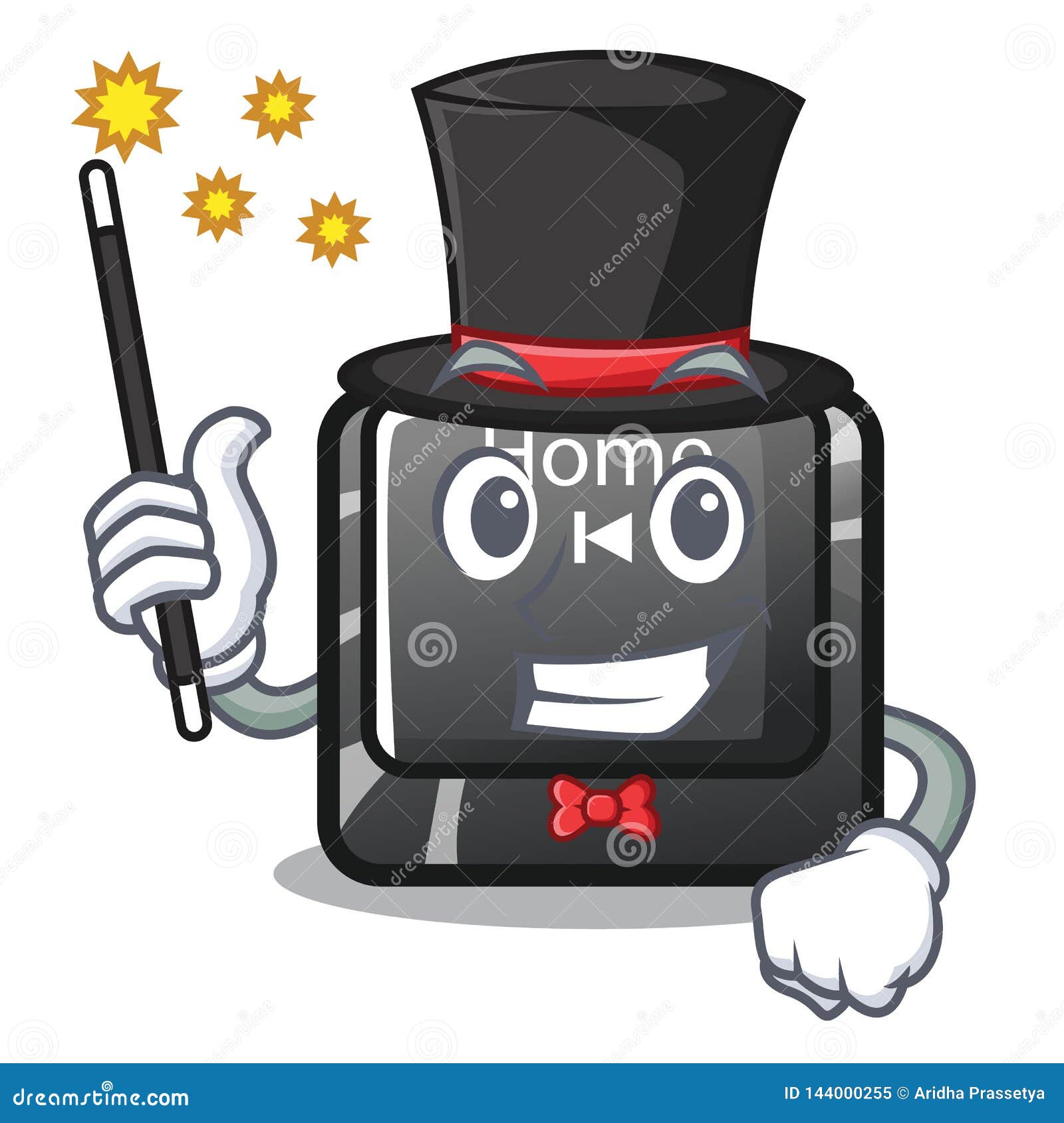 Magician Button Home in the Cartoon Shape Stock Vector - Illustration ...