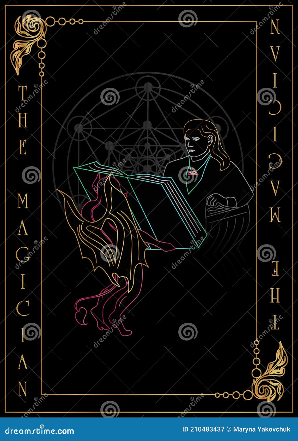 The Magician Card stock vector. Illustration of mysticism - 210483437