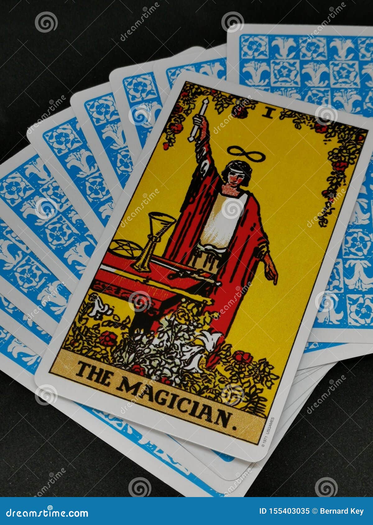 The Magician Card stock image. Image of card, blue, tarot - 155403035