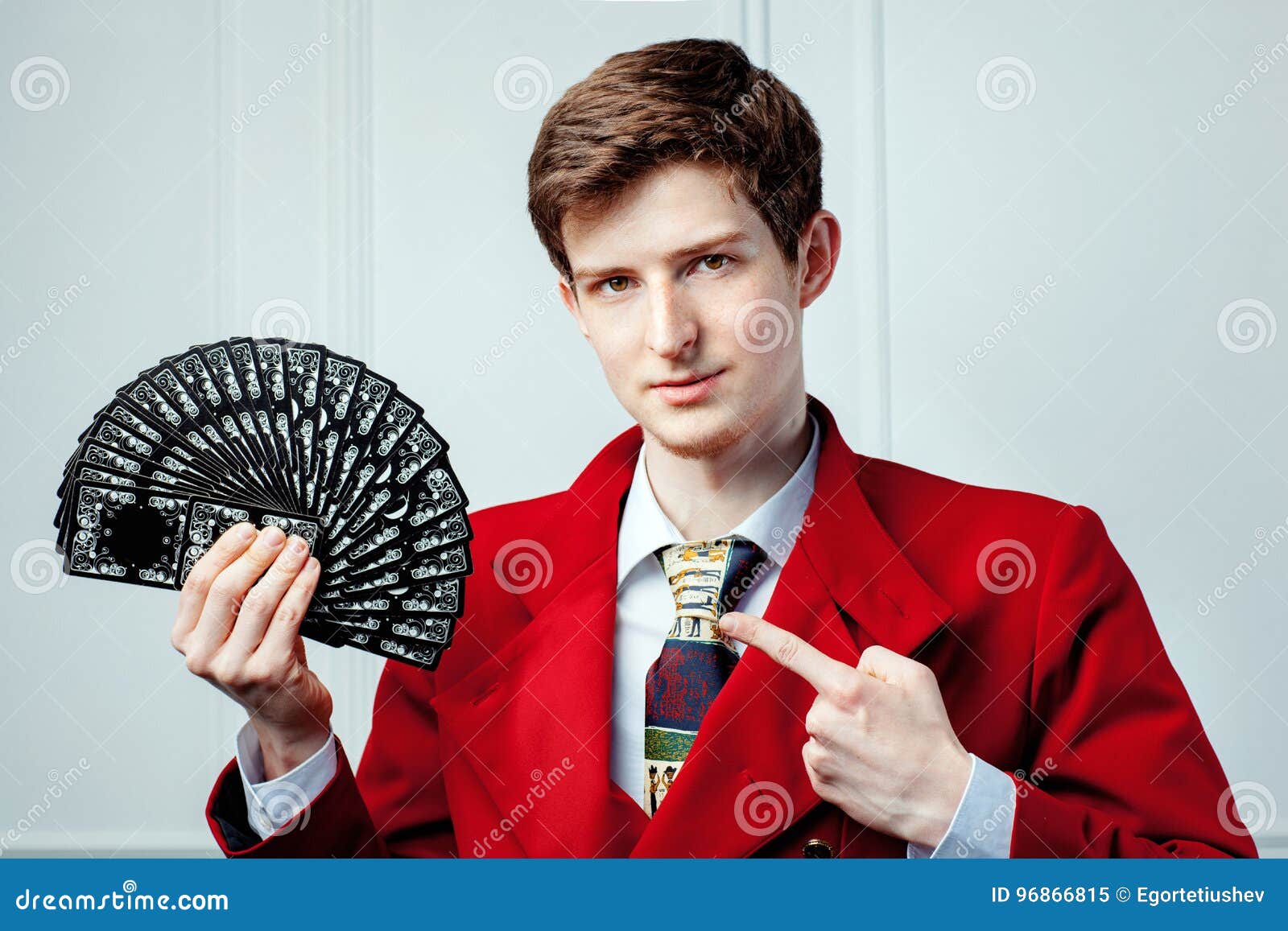 Magician with cards. stock image. Image of person, casino - 96866815