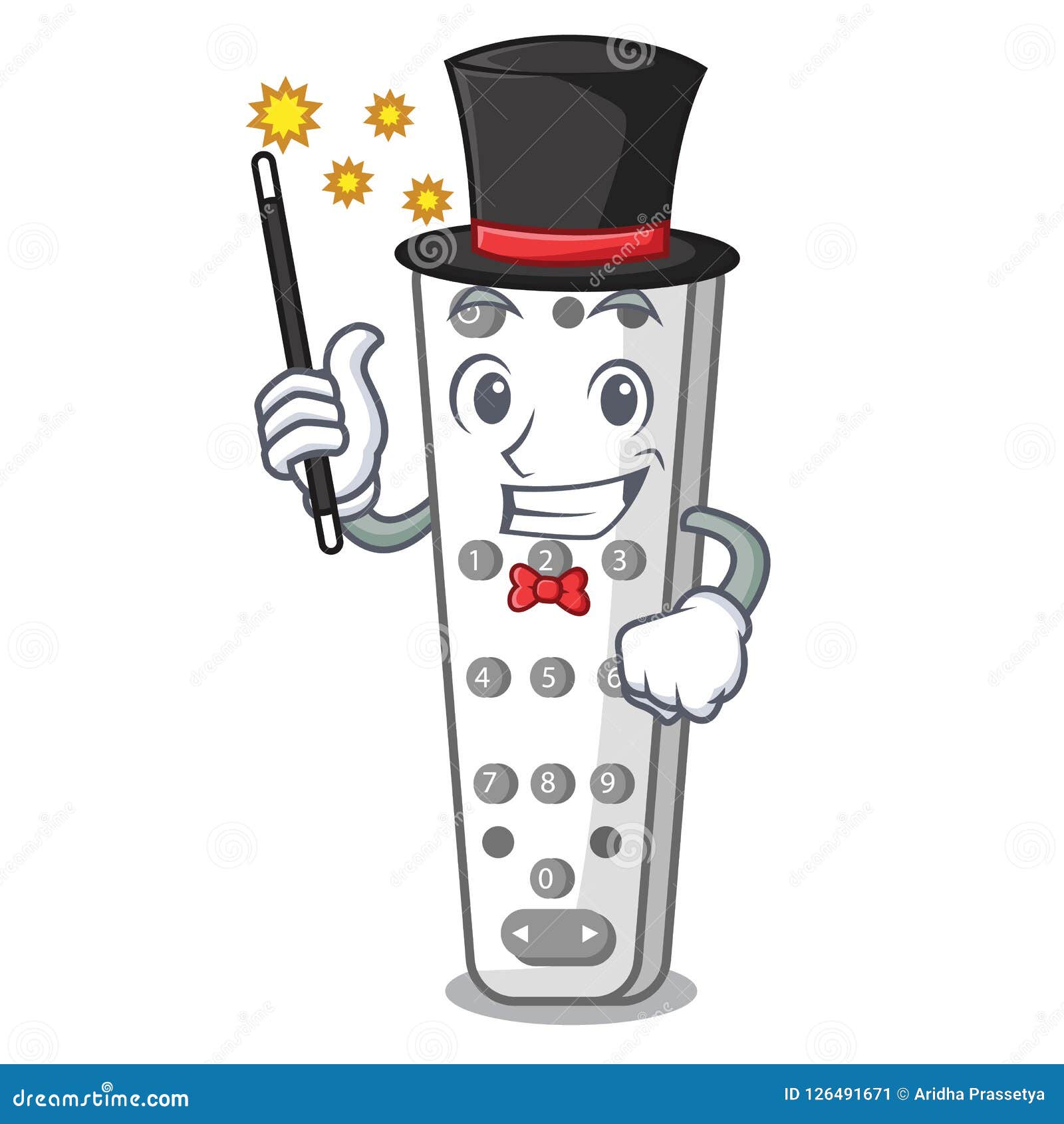 Magician Cartoon Remote Control of Air Conditioner Stock Vector ...