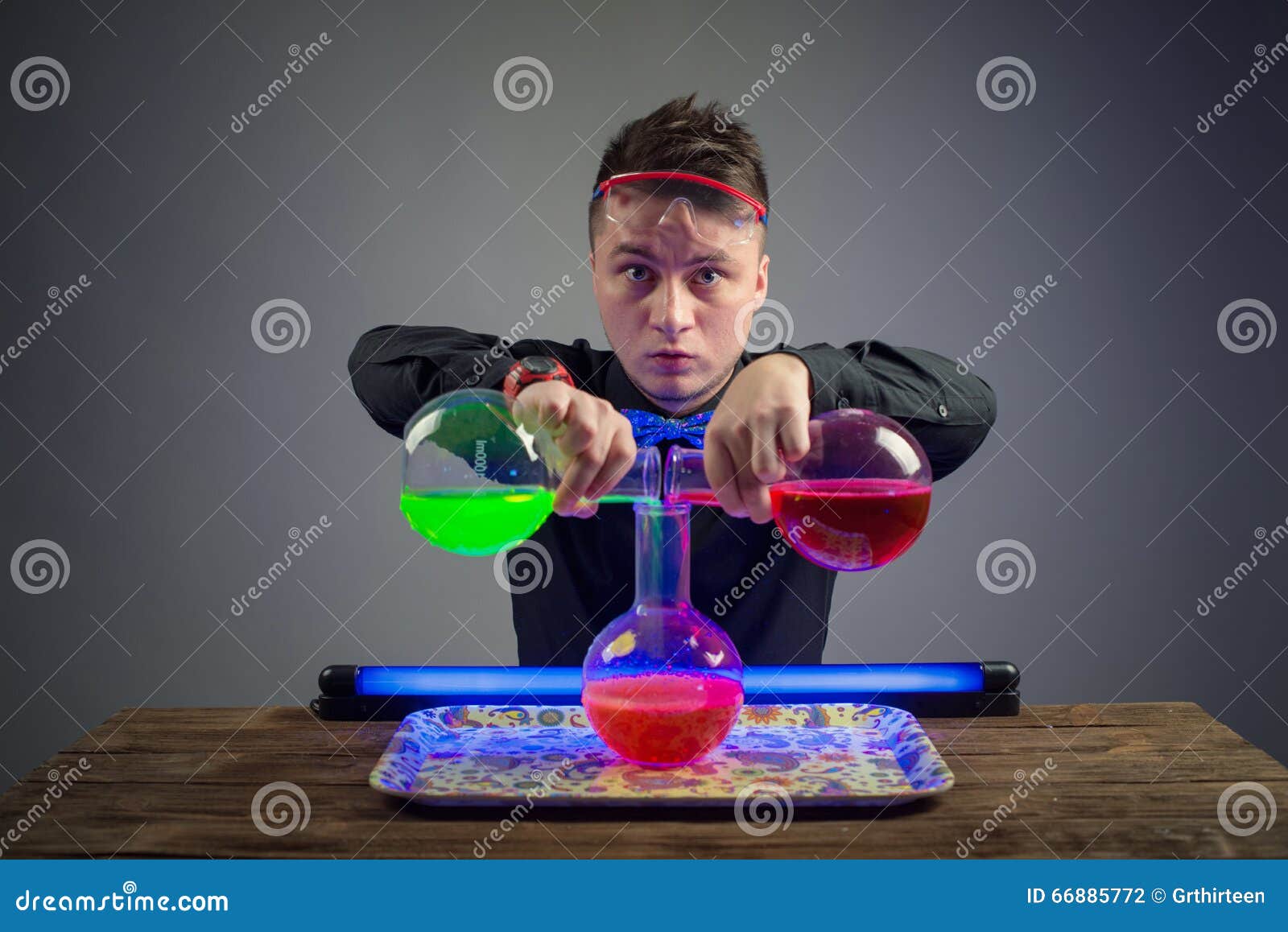 Magician in Chemical Laboratory Stock Photo - Image of chemistry ...