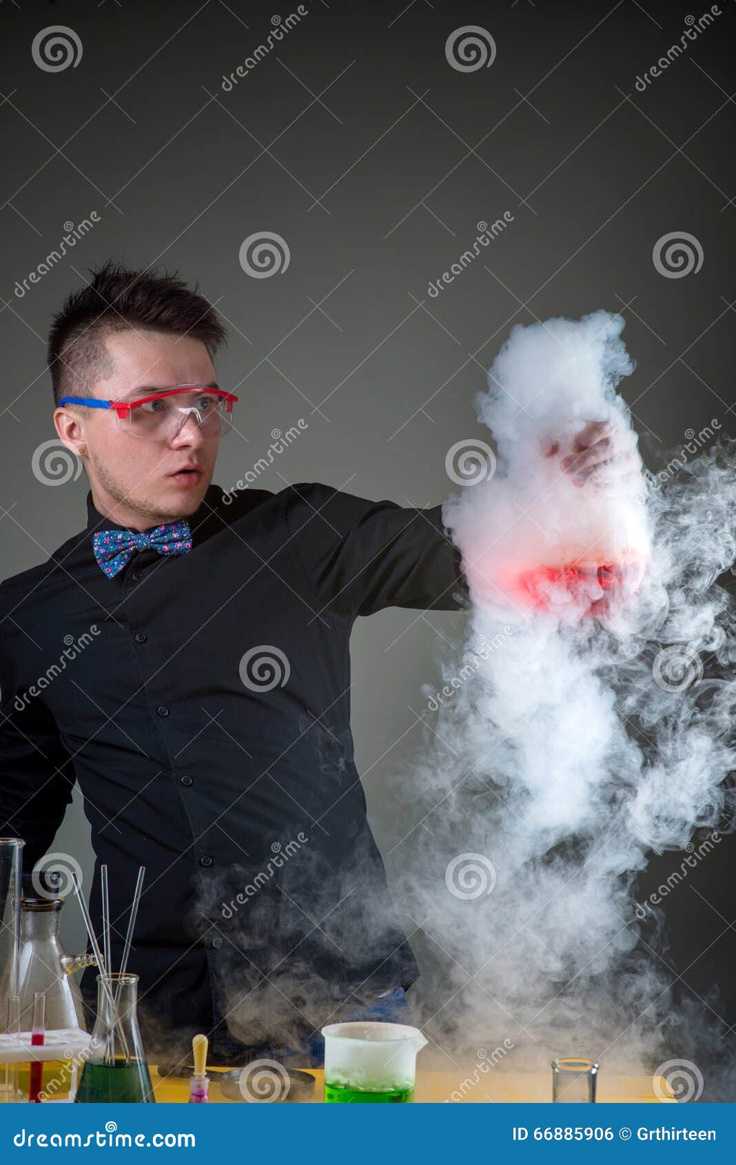 Magician in Chemical Laboratory Stock Photo - Image of labolatory ...