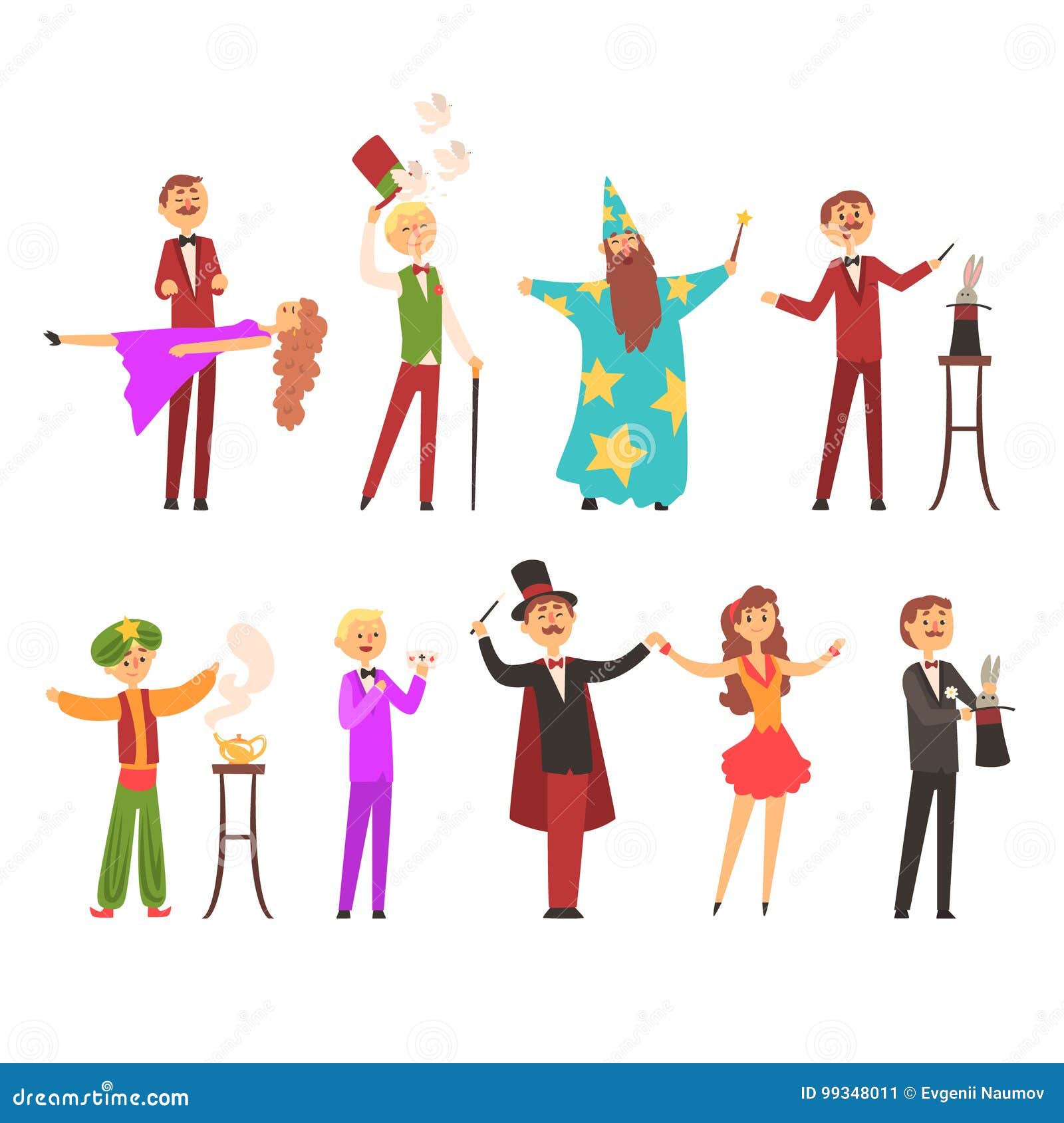Magician in the Circus Show Magic Tricks Magic Tricks Vector Stock ...