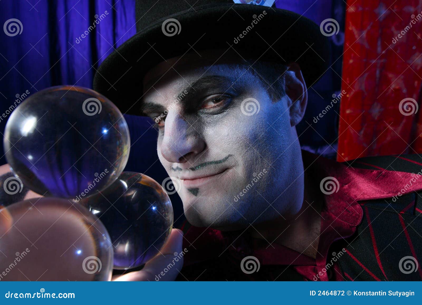 Magician with Crystal Balls Stock Photo - Image of magician, people ...