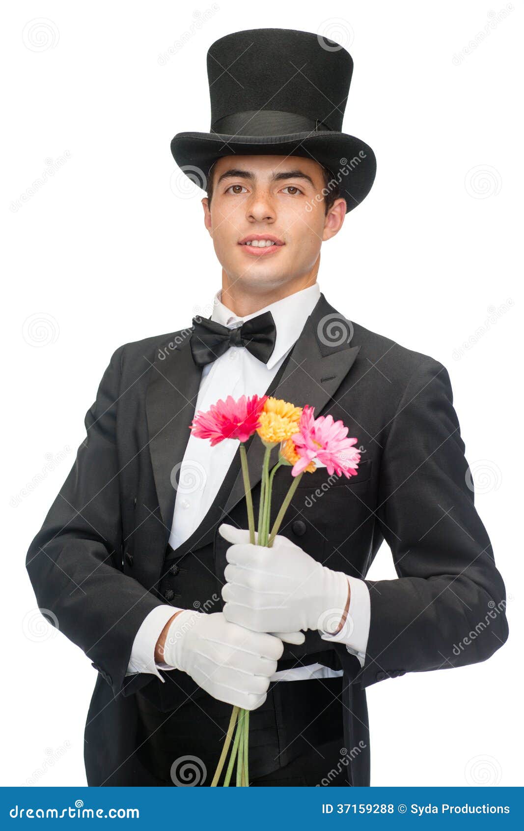 Magician with flowers stock photo. Image of abracadabra - 37159288