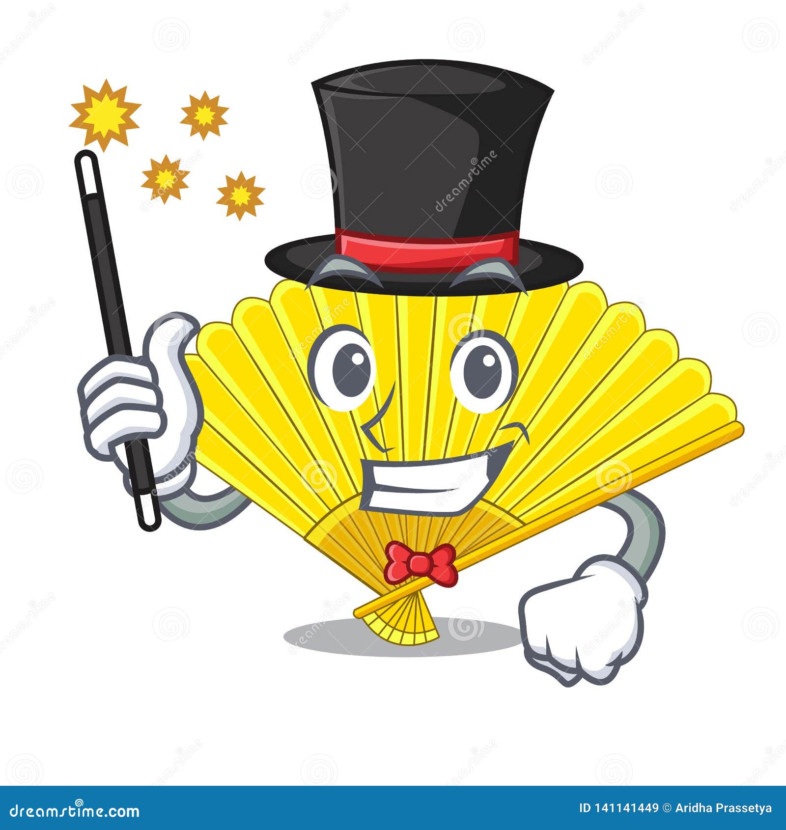 Magician Folding Fan Isolated with the Cartoon Stock Vector ...