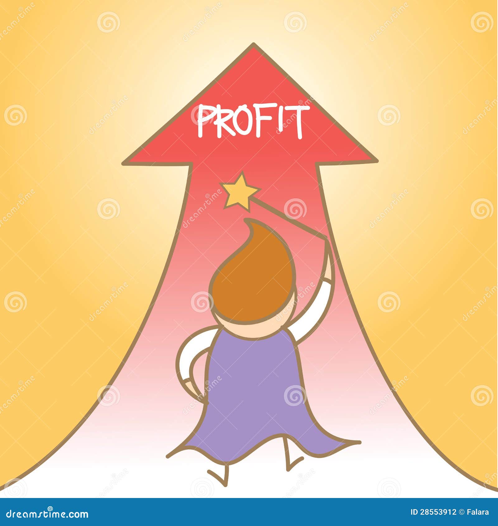 Magician get profit up stock vector. Illustration of development - 28553912