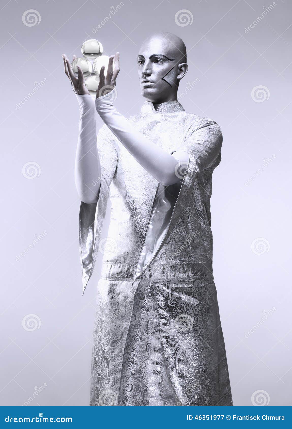 Magician with Glass Balls stock image. Image of trick - 46351977