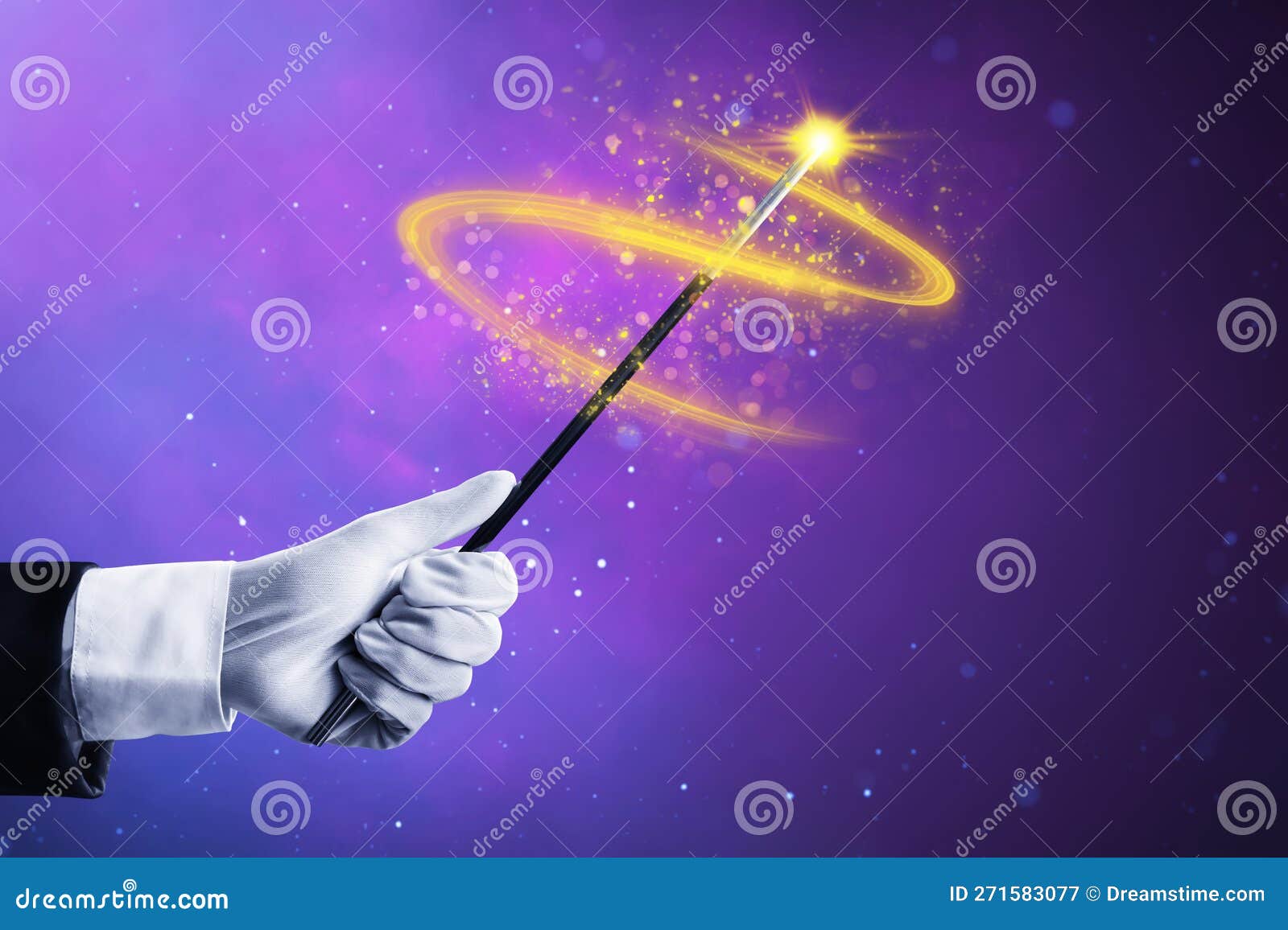 Magician Hand Hold Magic Wand Stock Image - Image of concept ...