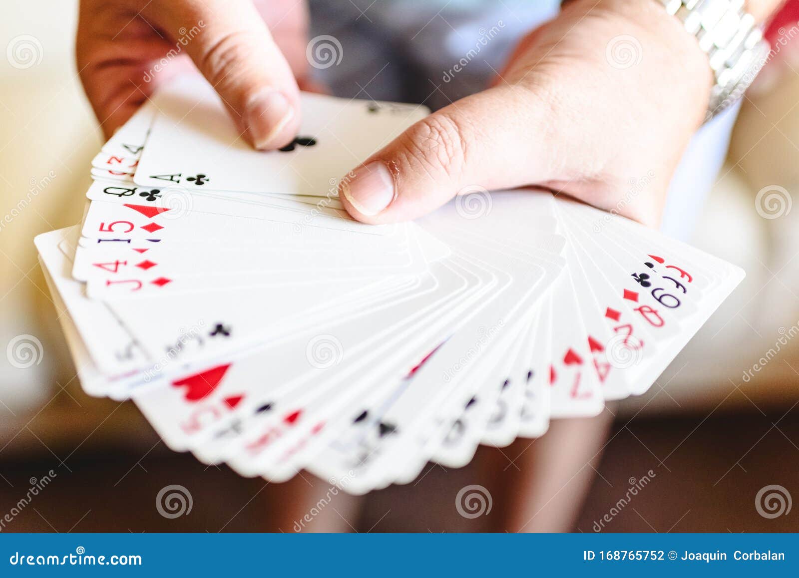 Magician Hands Doing Magic Trick with Playing Cards Stock Photo - Image ...