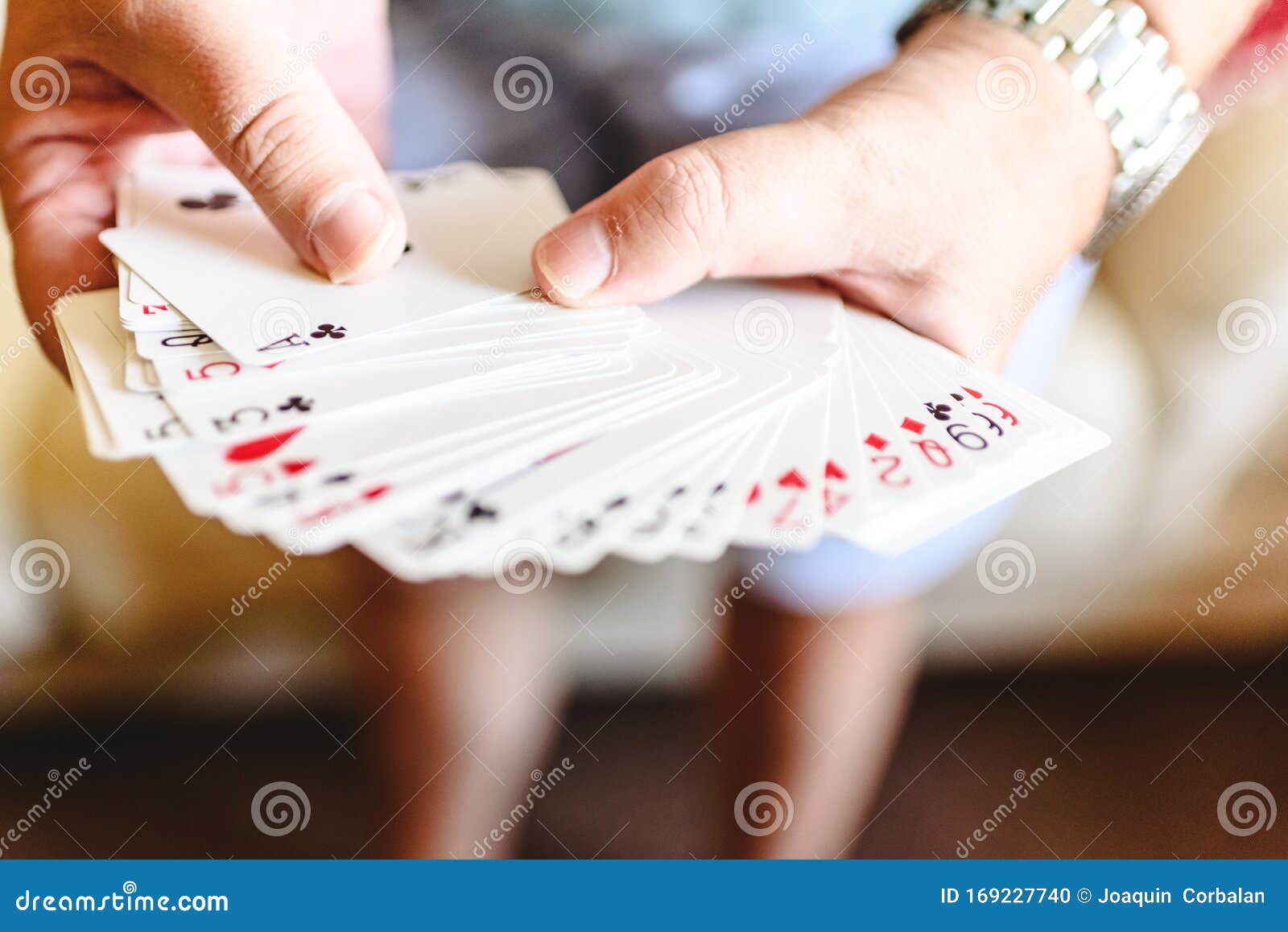 Magician Hands Doing Magic Trick with Playing Cards Stock Photo - Image ...