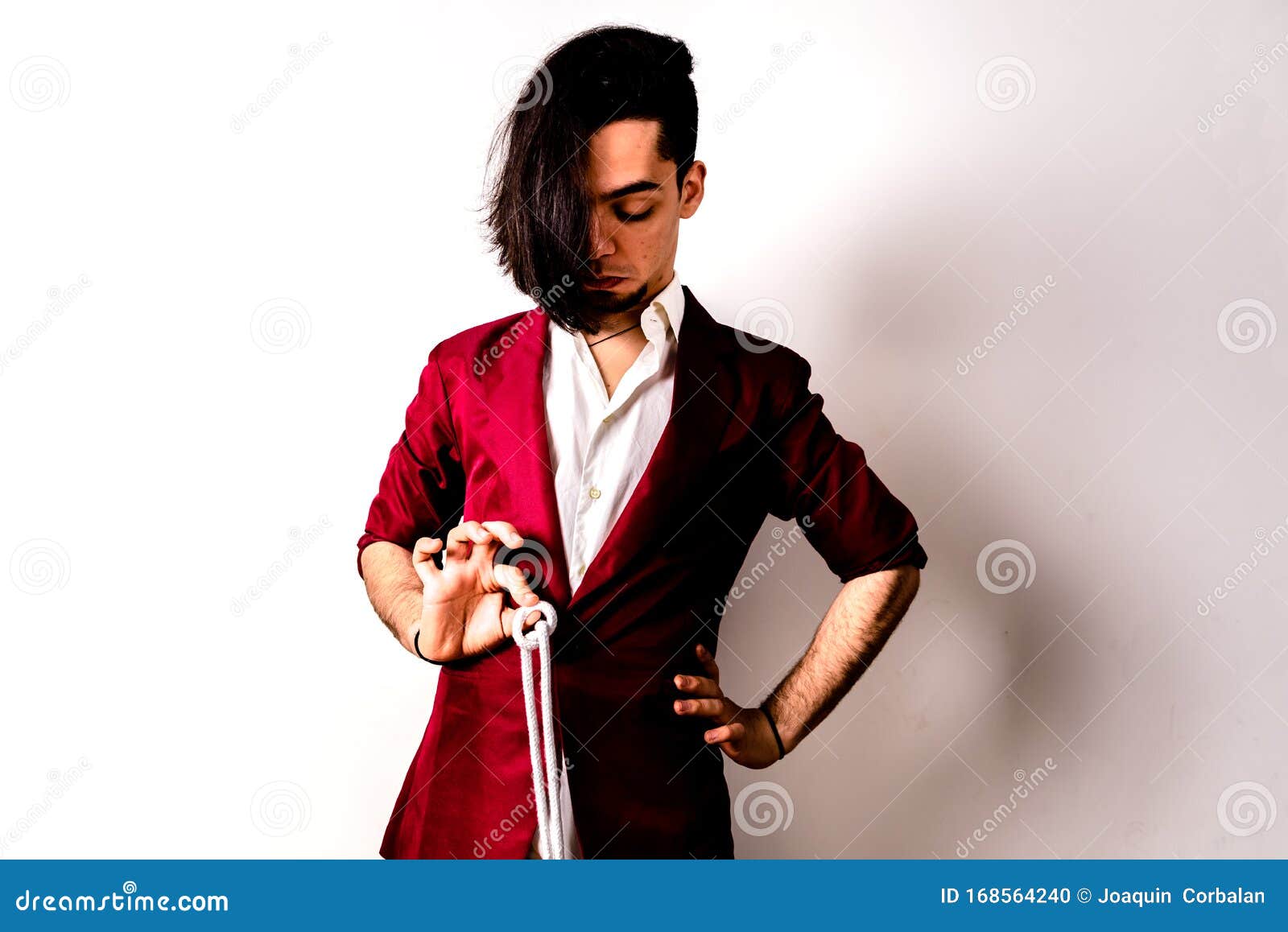 Magician Hands Handling Ropes and Bandanas To Do Magic Tricks, Isolated ...