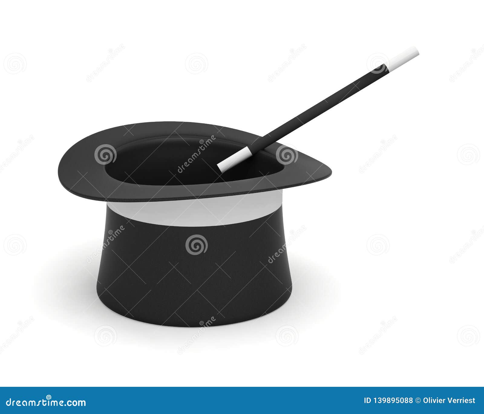 Magician hat magic wand stock illustration. Illustration of mysterious ...