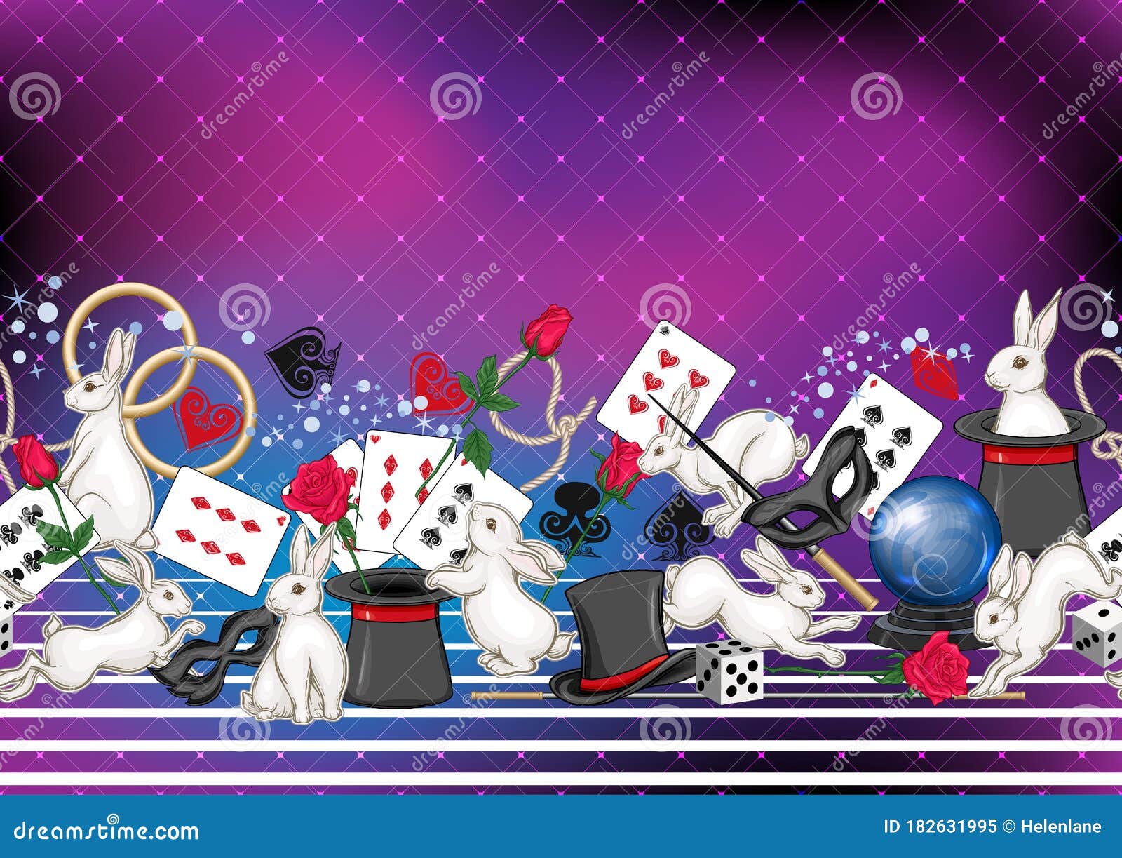 Magician Items Seamless Pattern, Background. Stock Vector ...
