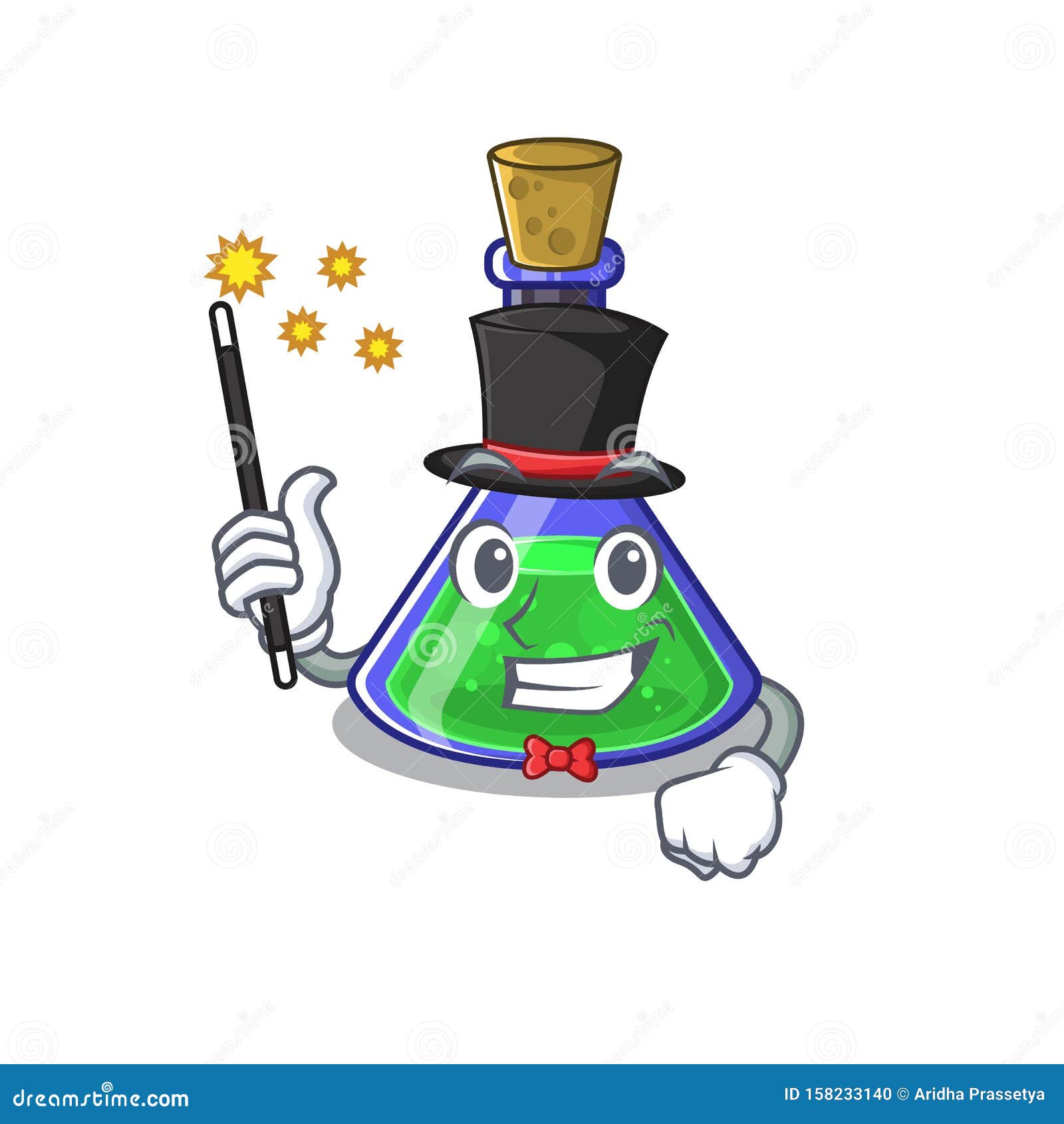 Magician Magic Potion on the Cartoon Table Stock Vector - Illustration ...