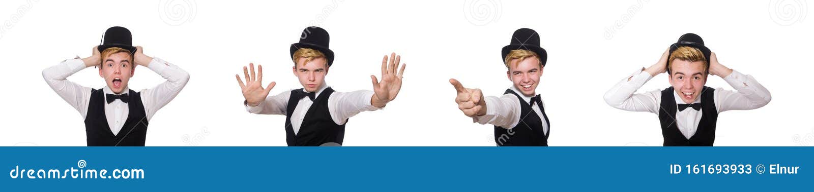 Magician with Magic Stick Isolated on White Stock Image - Image of ...