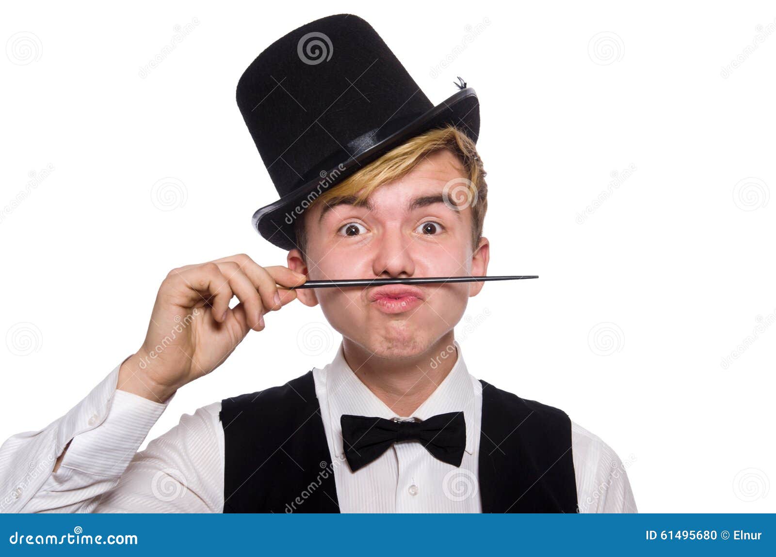 The Magician with Magic Stick Isolated on White Stock Photo - Image of ...