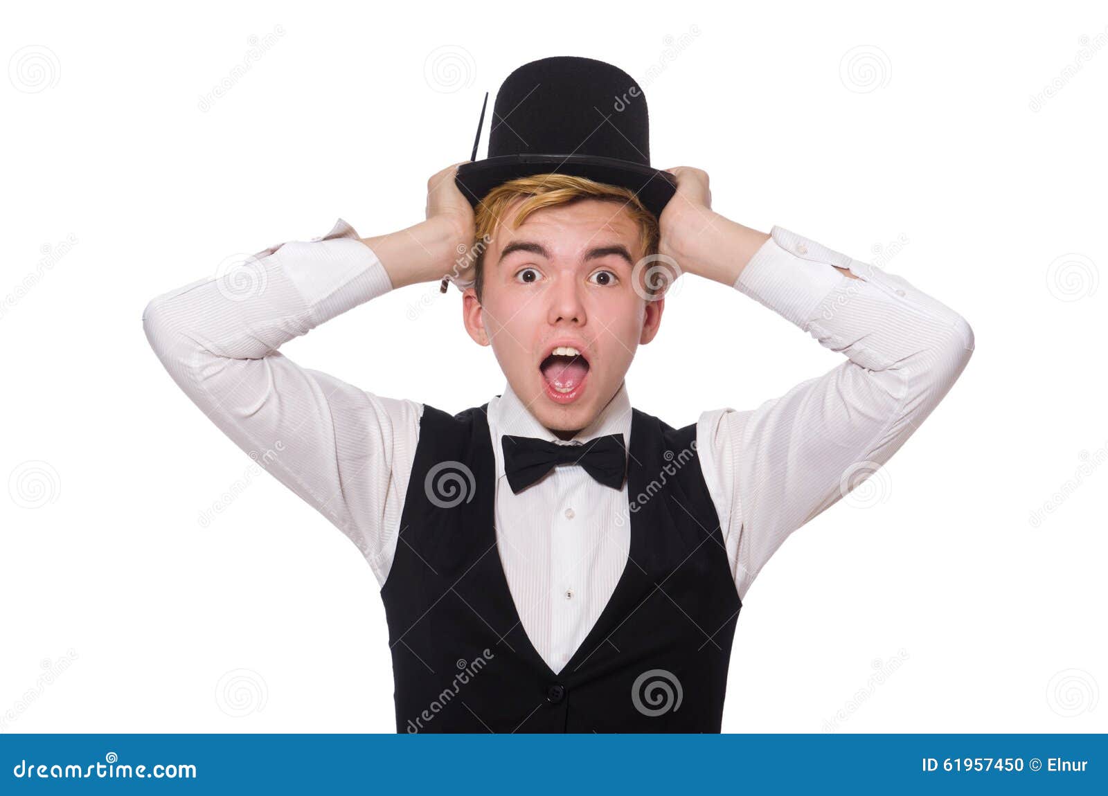 The Magician with Magic Stick Isolated on White Stock Photo - Image of ...