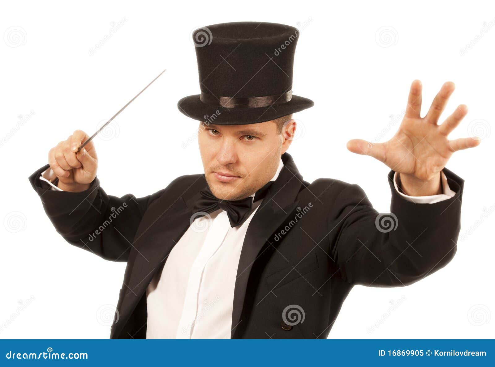 Magician with magic wand stock image. Image of black - 16869905