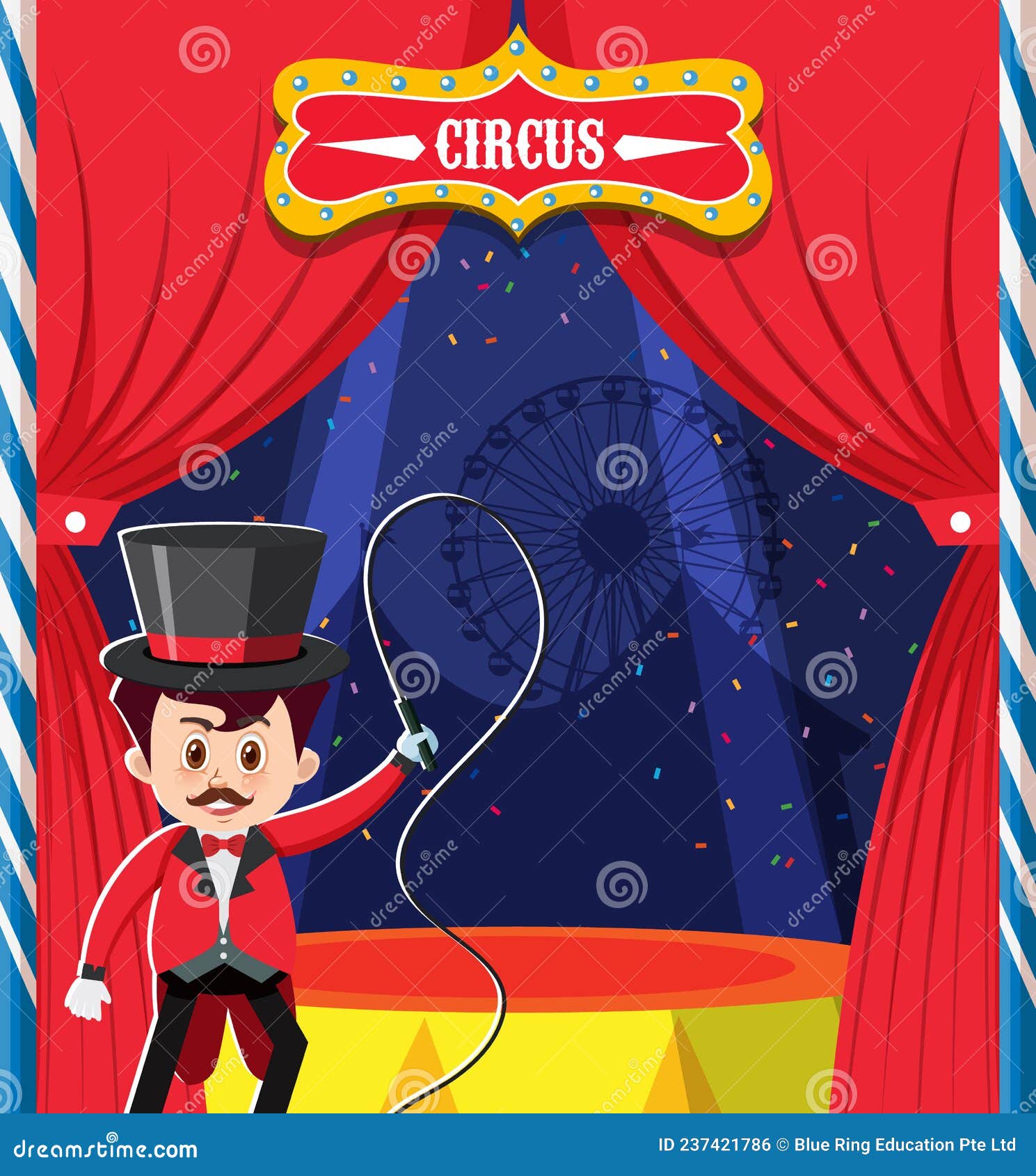 Magician Man Character on Stage Stock Vector - Illustration of people ...