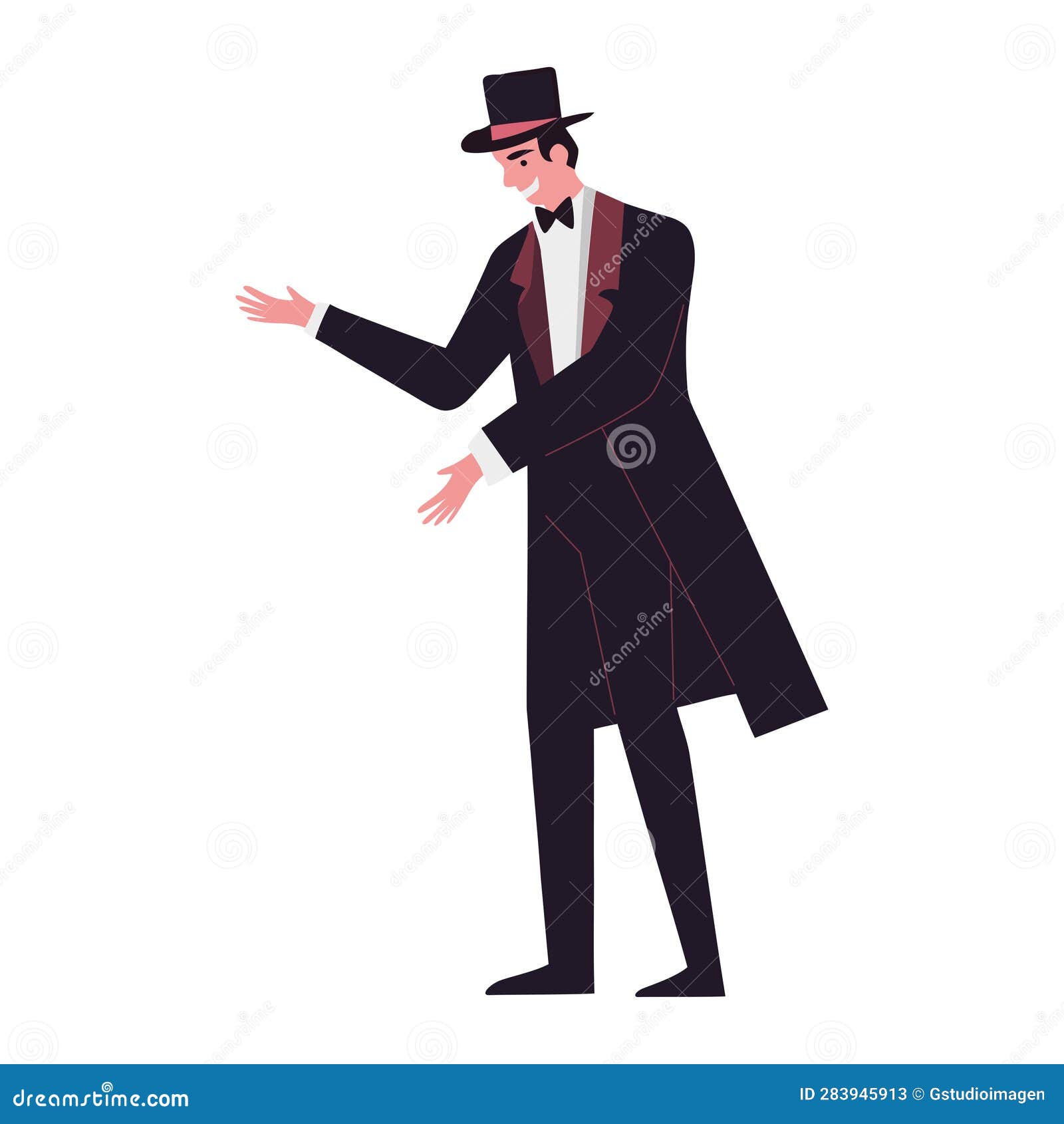 Magician Man in Elegant Suit and Tie Stock Vector - Illustration of ...