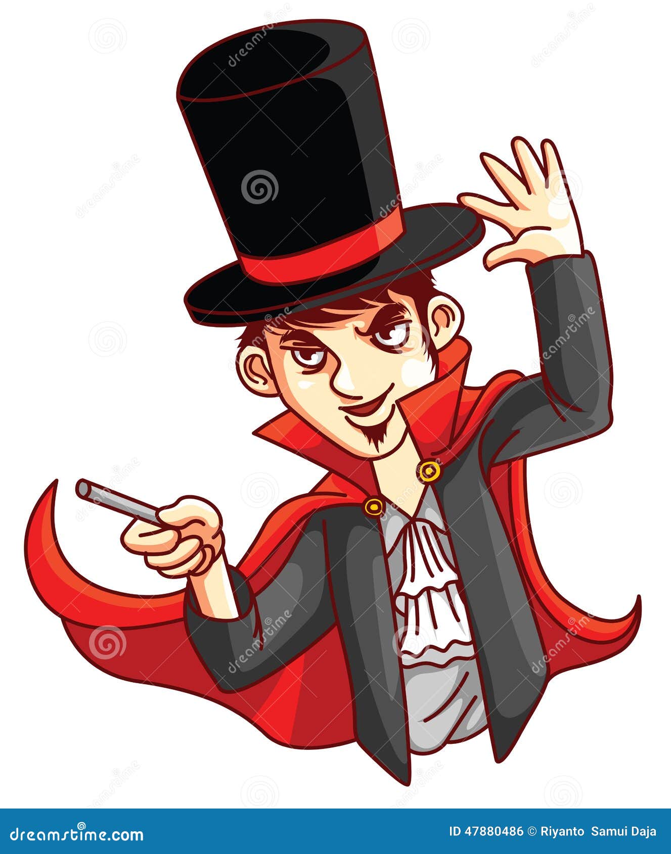 Magician Man stock vector. Illustration of wizard, character - 47880486