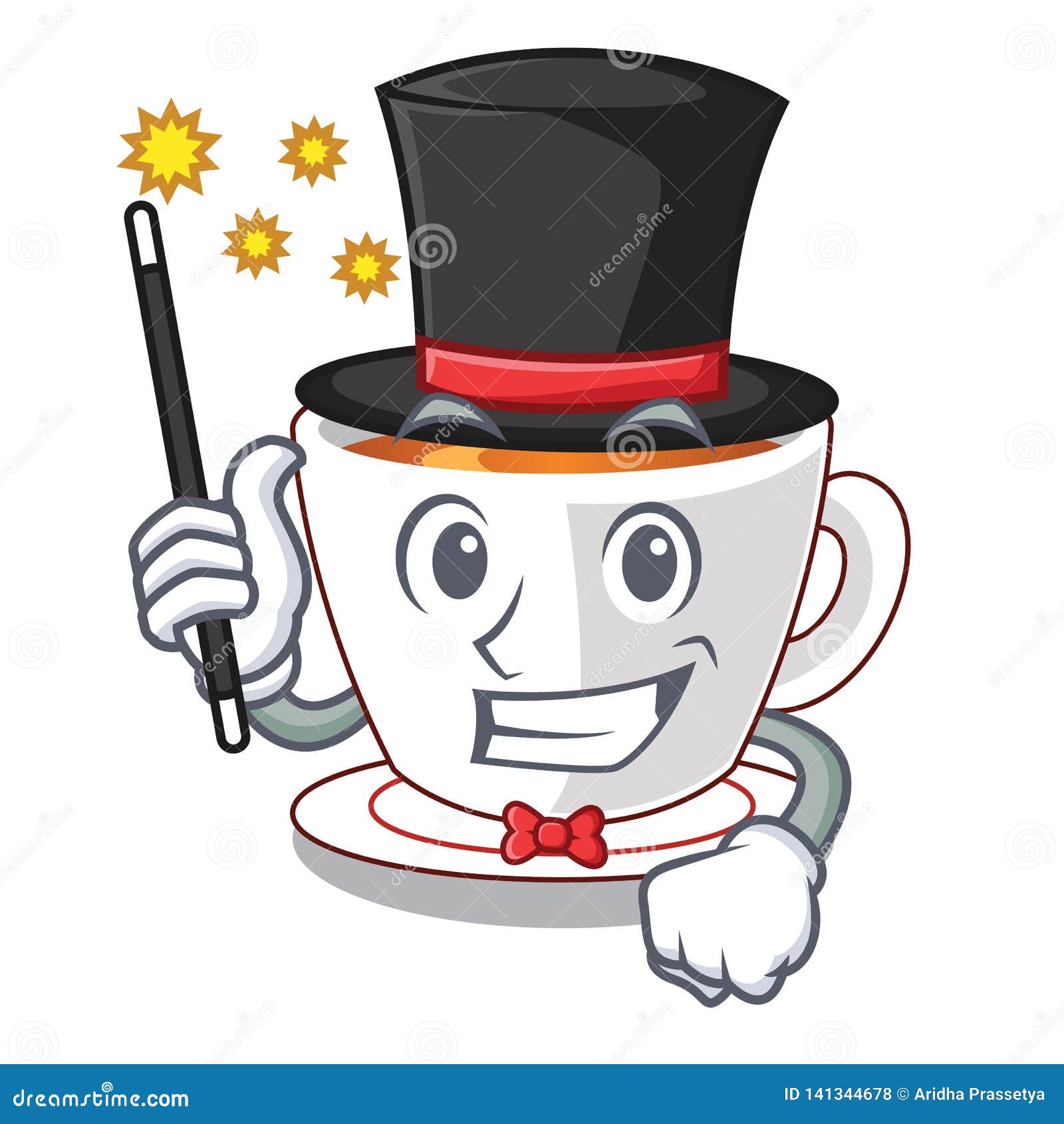 Magician Mint Tea in a Cartoon Cup Stock Vector - Illustration of ...