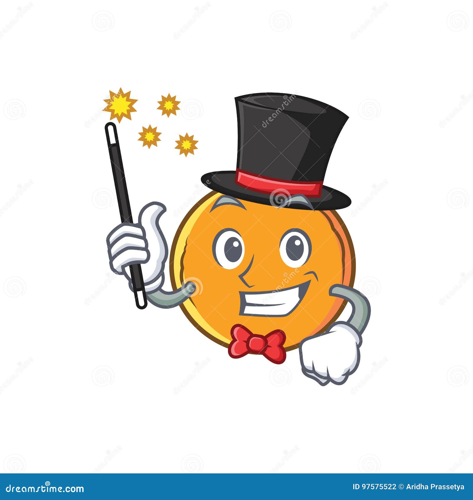 Magician Orange Fruit Cartoon Character Stock Vector - Illustration of ...