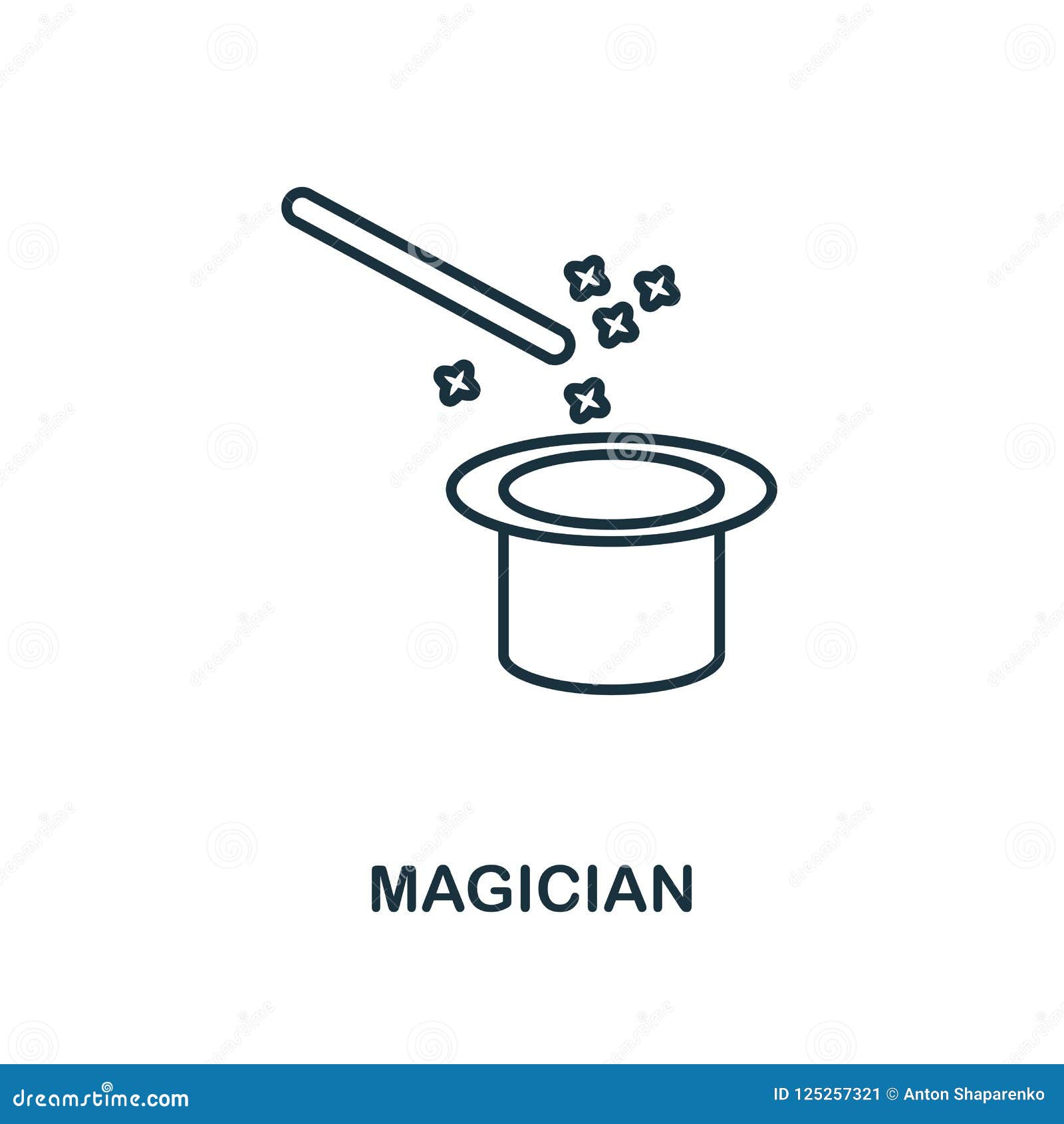 Magician Outline Icon. Simple Element Illustration. Magician Icon ...
