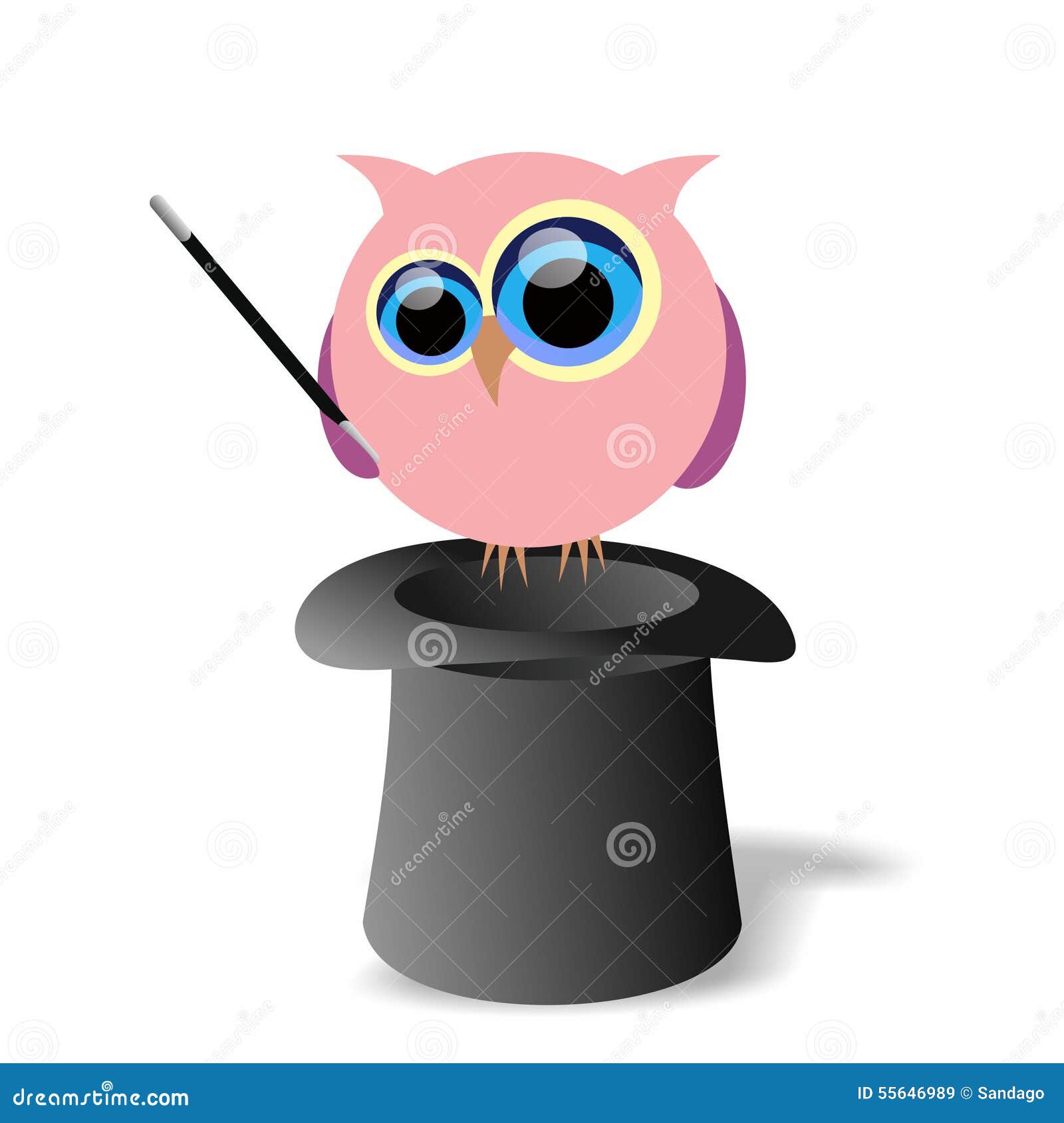 Magician owl stock vector. Illustration of sorcery, magic - 55646989