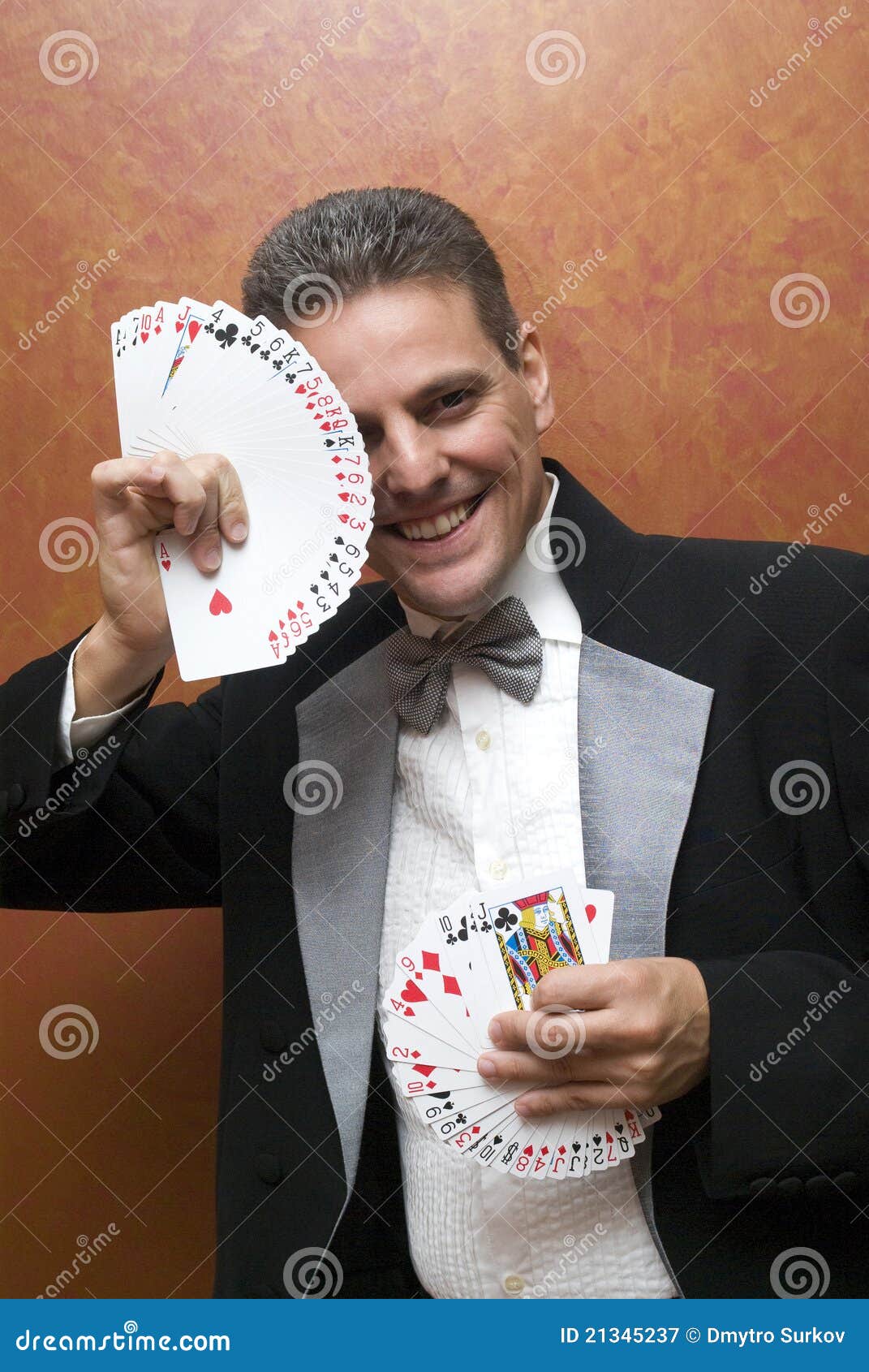 Magician Performing with Cards Stock Image - Image of entertainmant ...