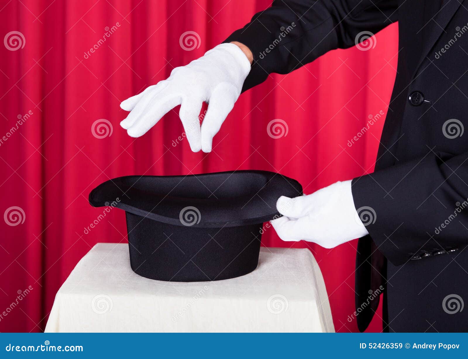 A Magician Performing Magic with Hat Stock Image - Image of show ...