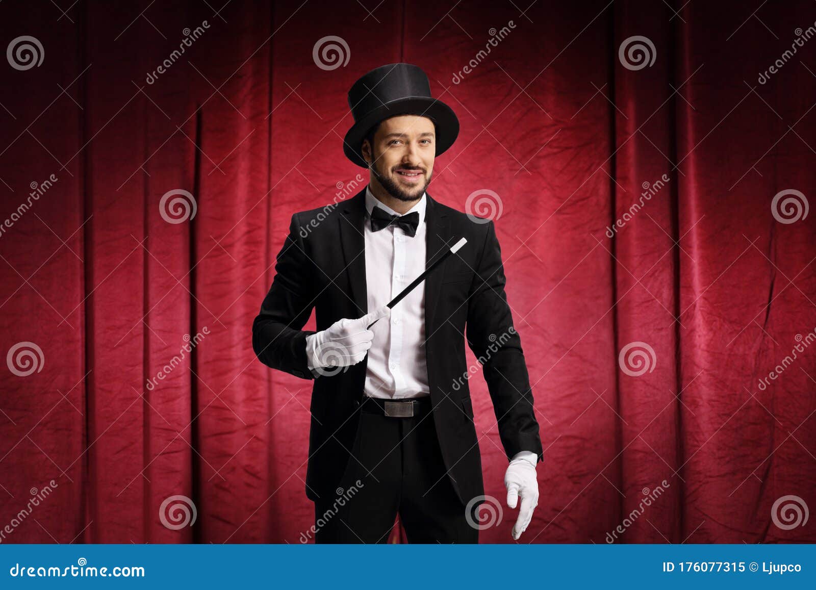 Magician Performing a Show on Stage Stock Image - Image of magic ...