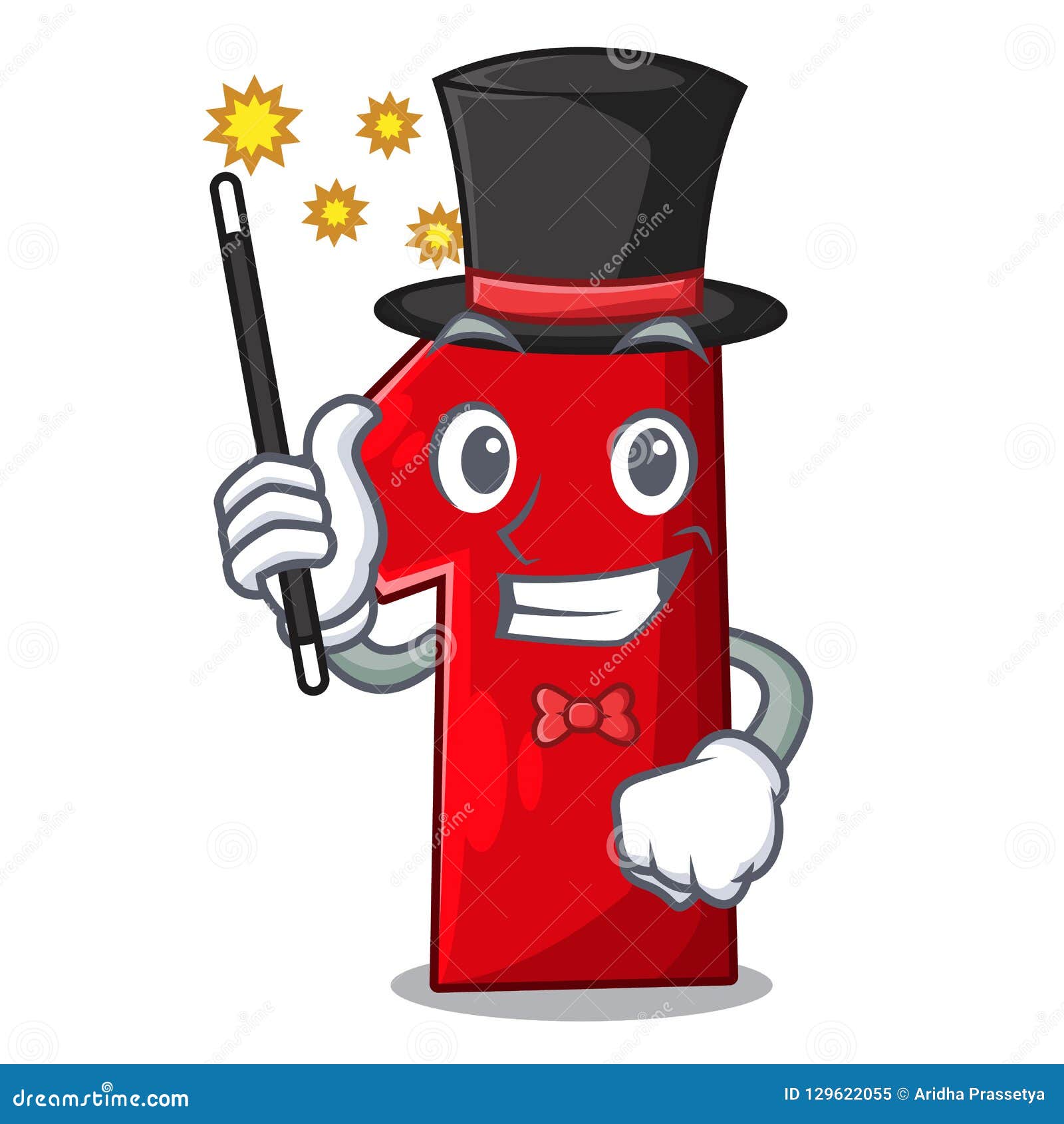 Magician Plastic Number One Isolated on Mascot Stock Vector ...