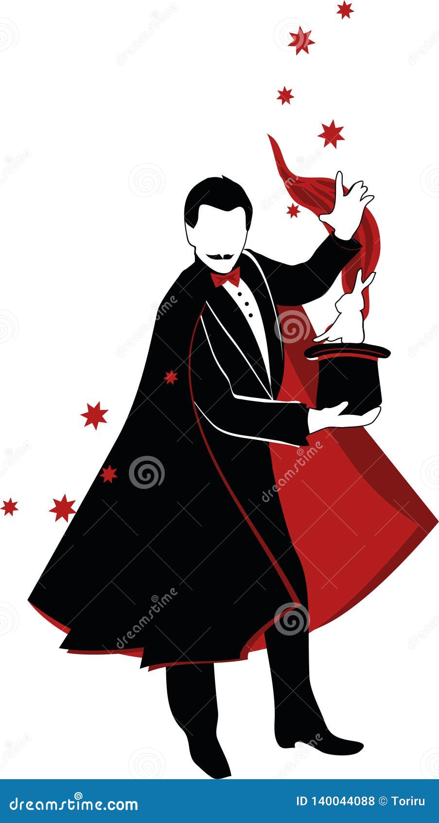 Magician Pulling Rabbit Out Of His Hat, Illusionist Performing In ...