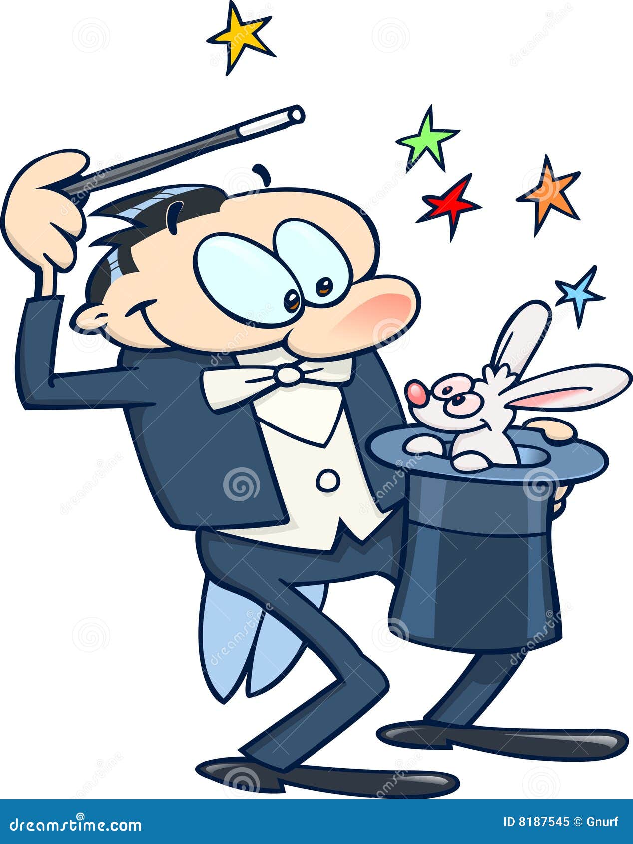 Magician with Rabbit stock vector. Illustration of smile - 8187545