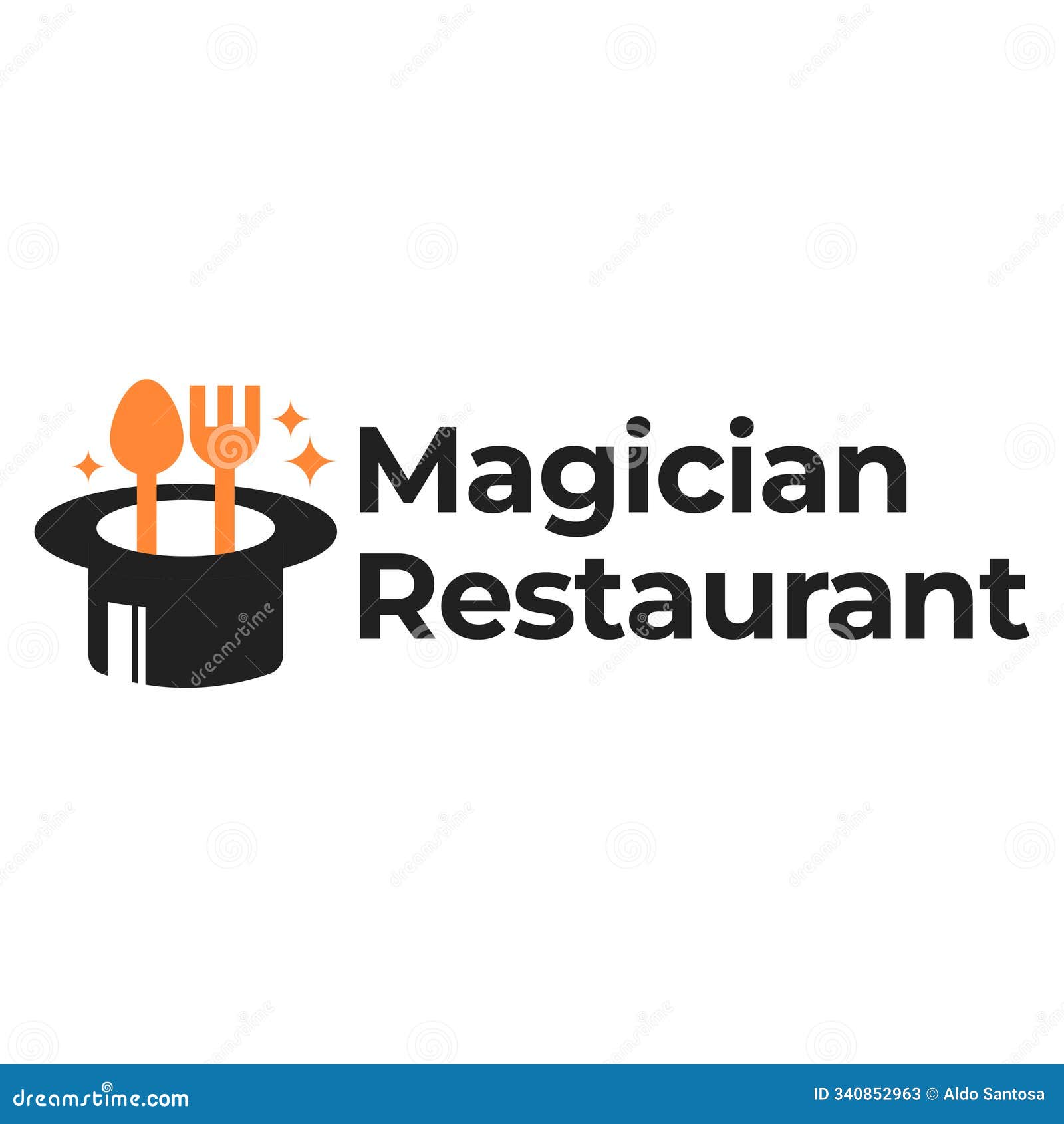 Magician Restaurant Flat Minimalist Logo Design Stock Illustration ...