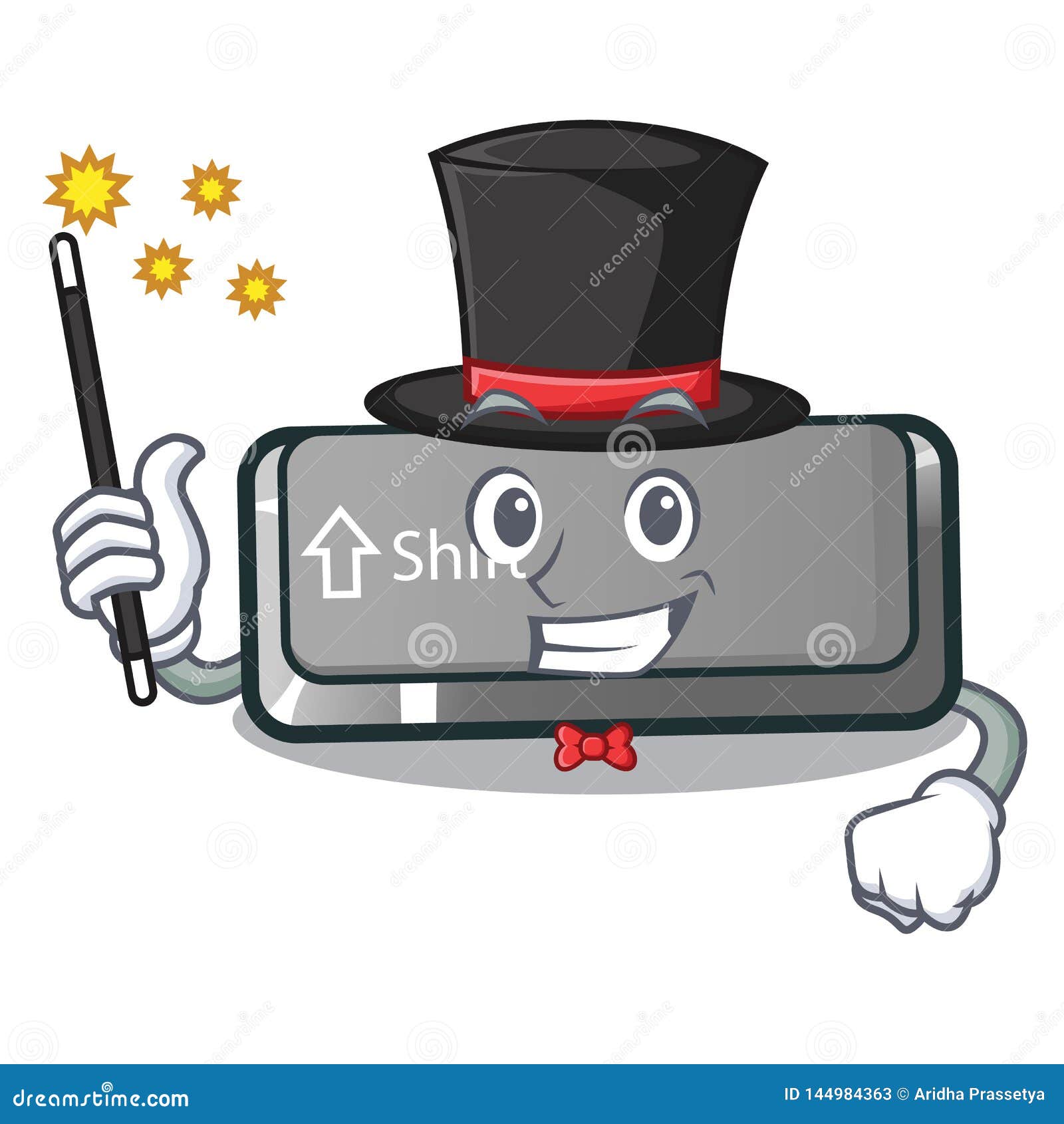 Magician Shift Button Installed in Cartoon Game Stock Vector ...