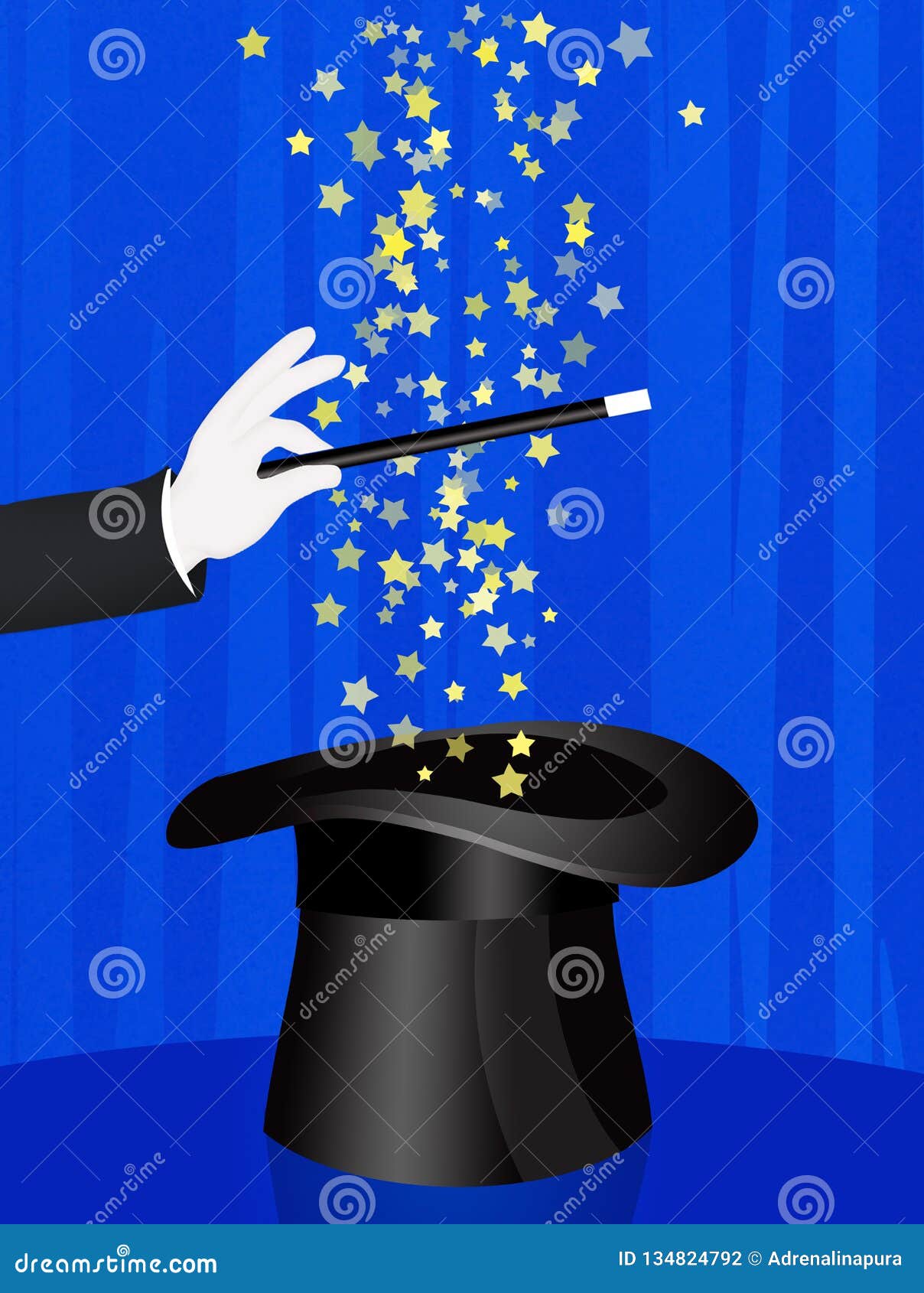 Funny Magician show stock illustration. Illustration of theatre - 134824792