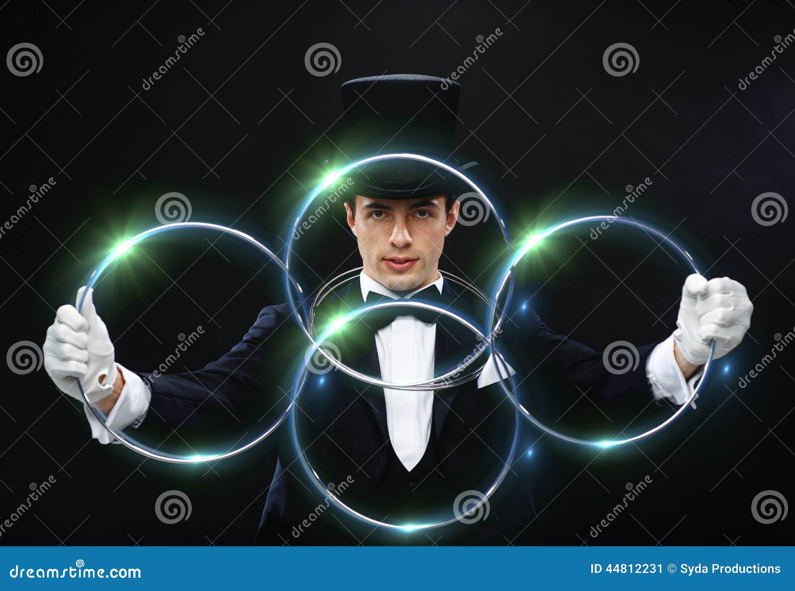 Magician Showing Trick with Linking Rings Stock Image - Image of ...