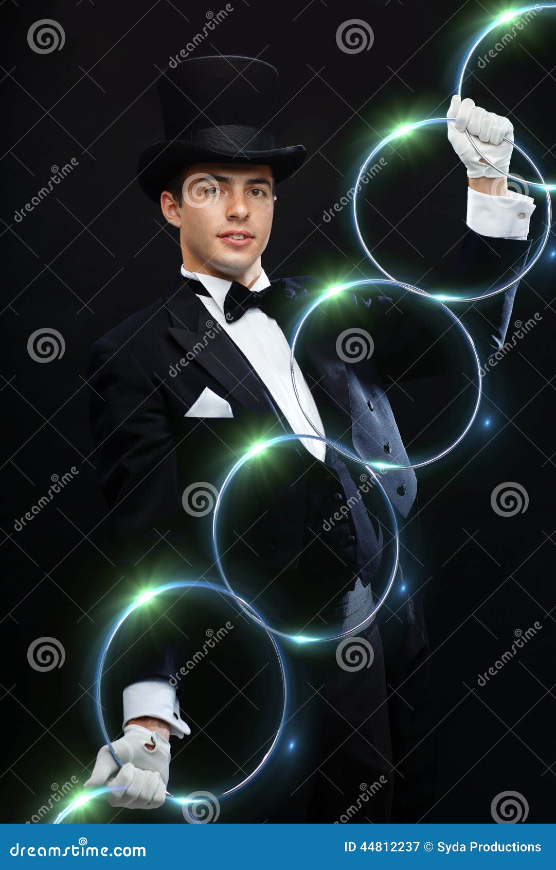 Magician Showing Trick with Linking Rings Stock Image - Image of ...