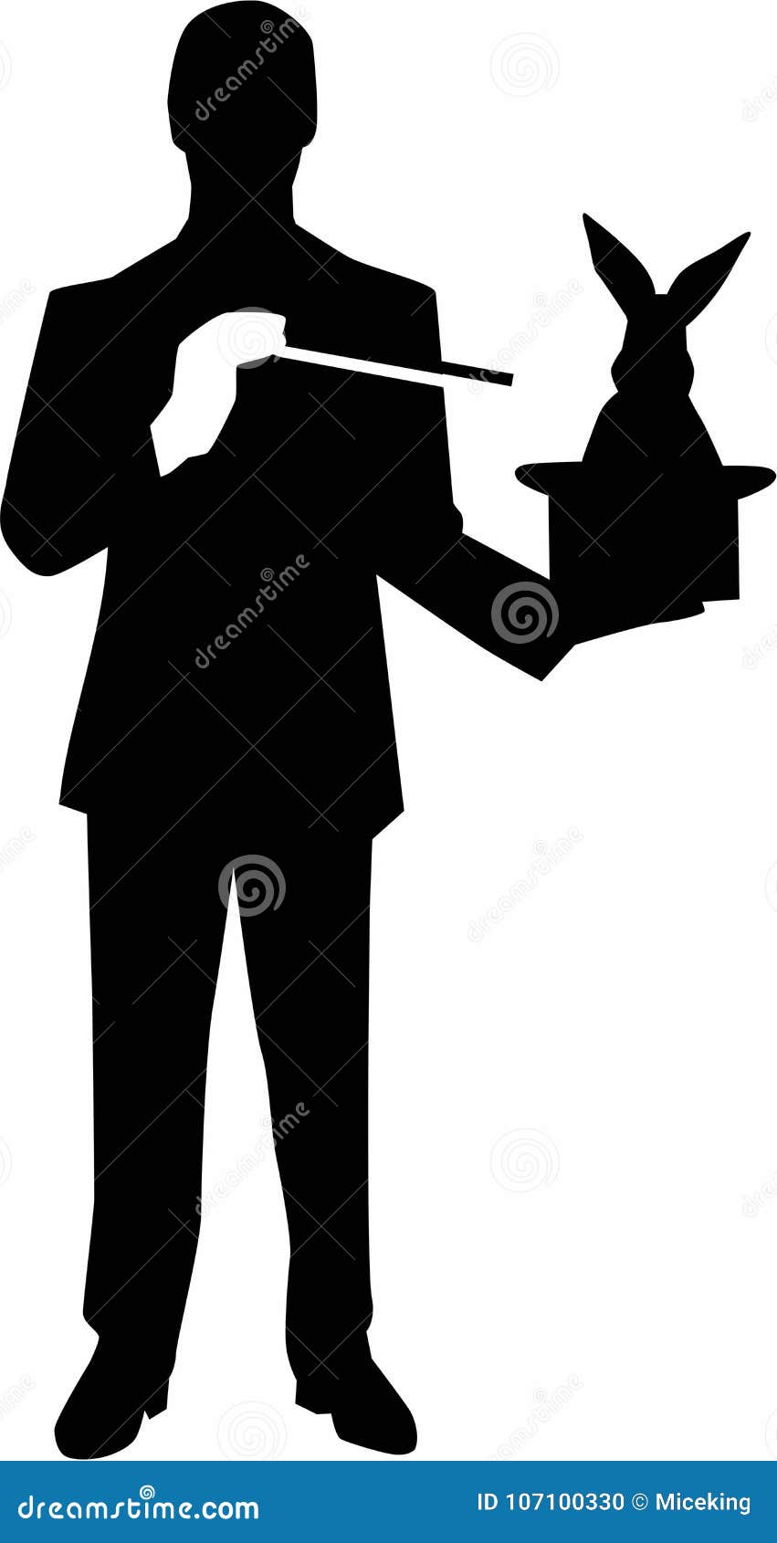 Magician Silhouette vector stock vector. Illustration of wizard - 107100330