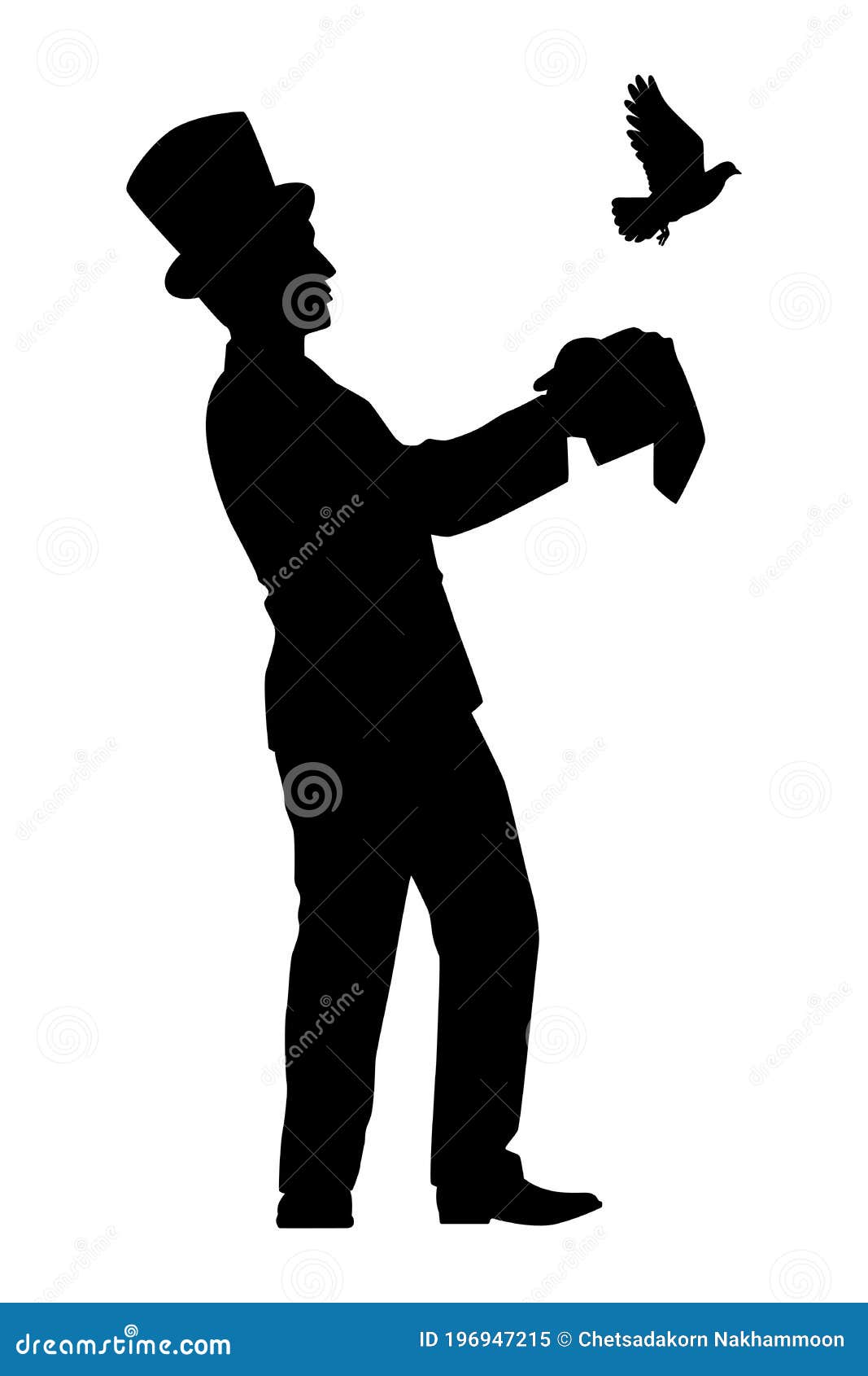 Magician silhouette vector stock vector. Illustration of magical ...