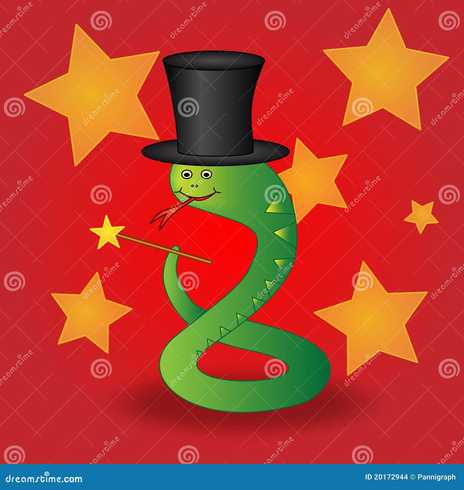Magician snake stock illustration. Illustration of humor - 20172944